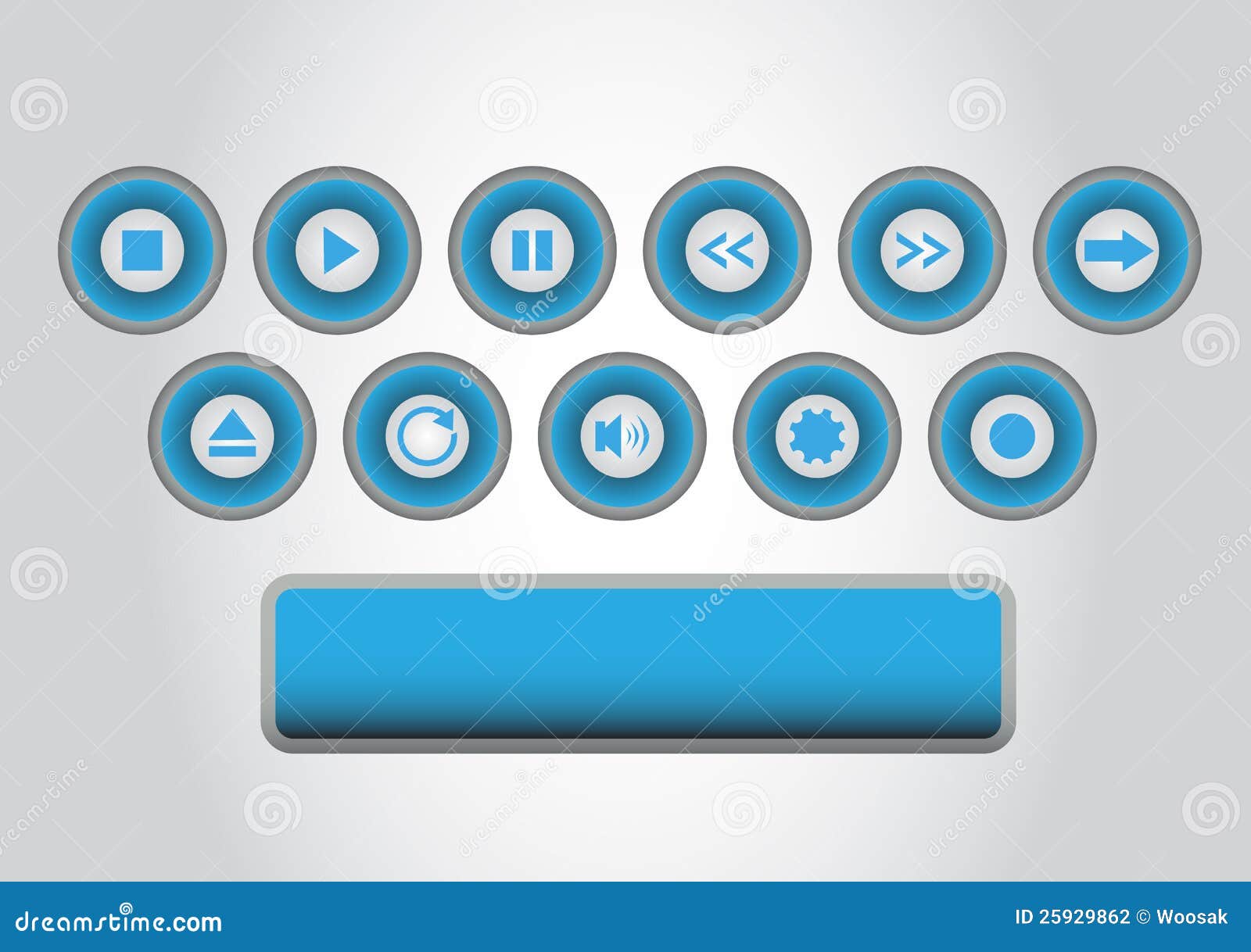 Player buttons stock illustration. Illustration of volume - 25929862