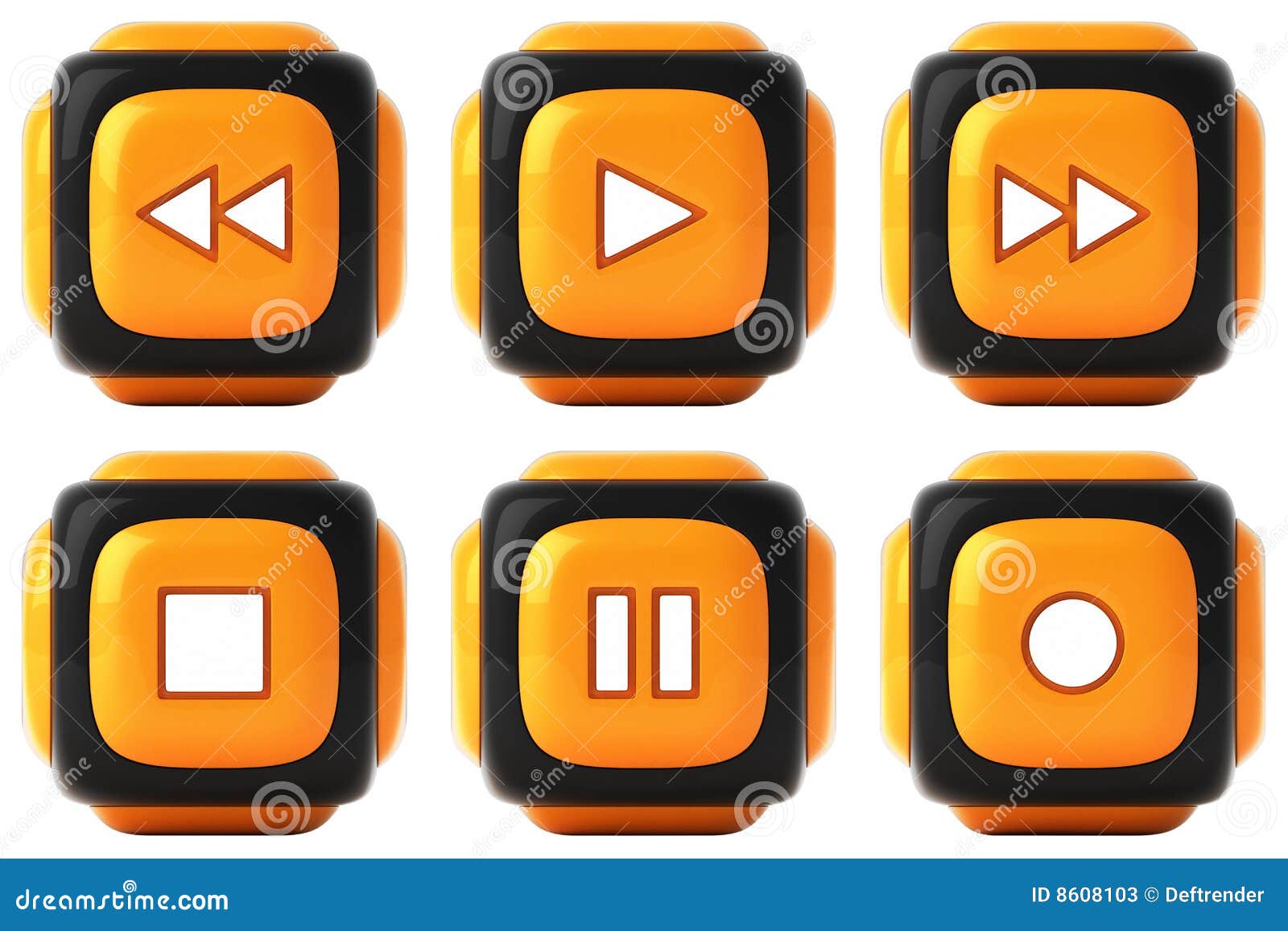 Player buttons stock illustration. Illustration of multimedia - 8608103