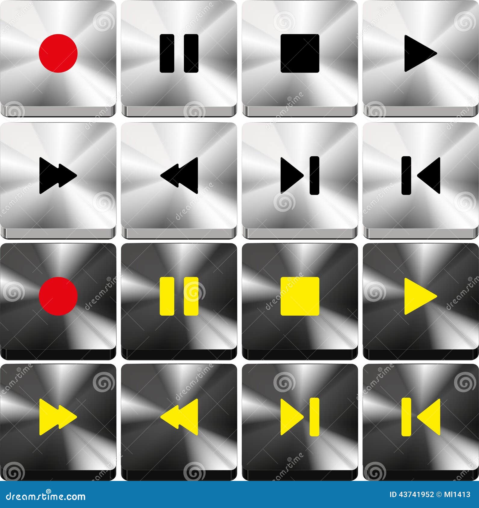 Player buttons stock illustration. Illustration of button - 43741952