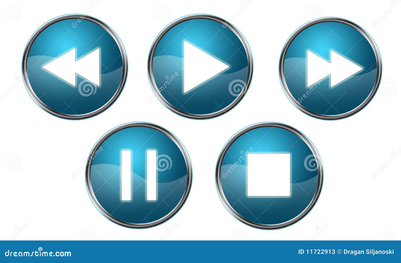 Player Buttons Blue stock illustration. Illustration of symbol - 11722913