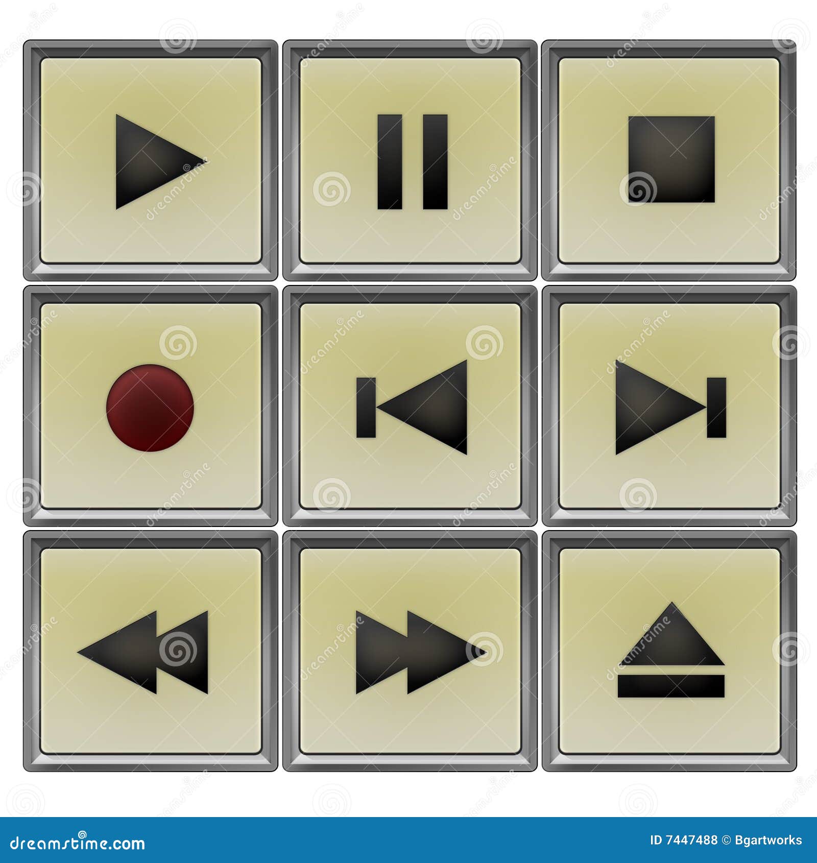 Player controls set stock illustration. Illustration of recorder - 7447488