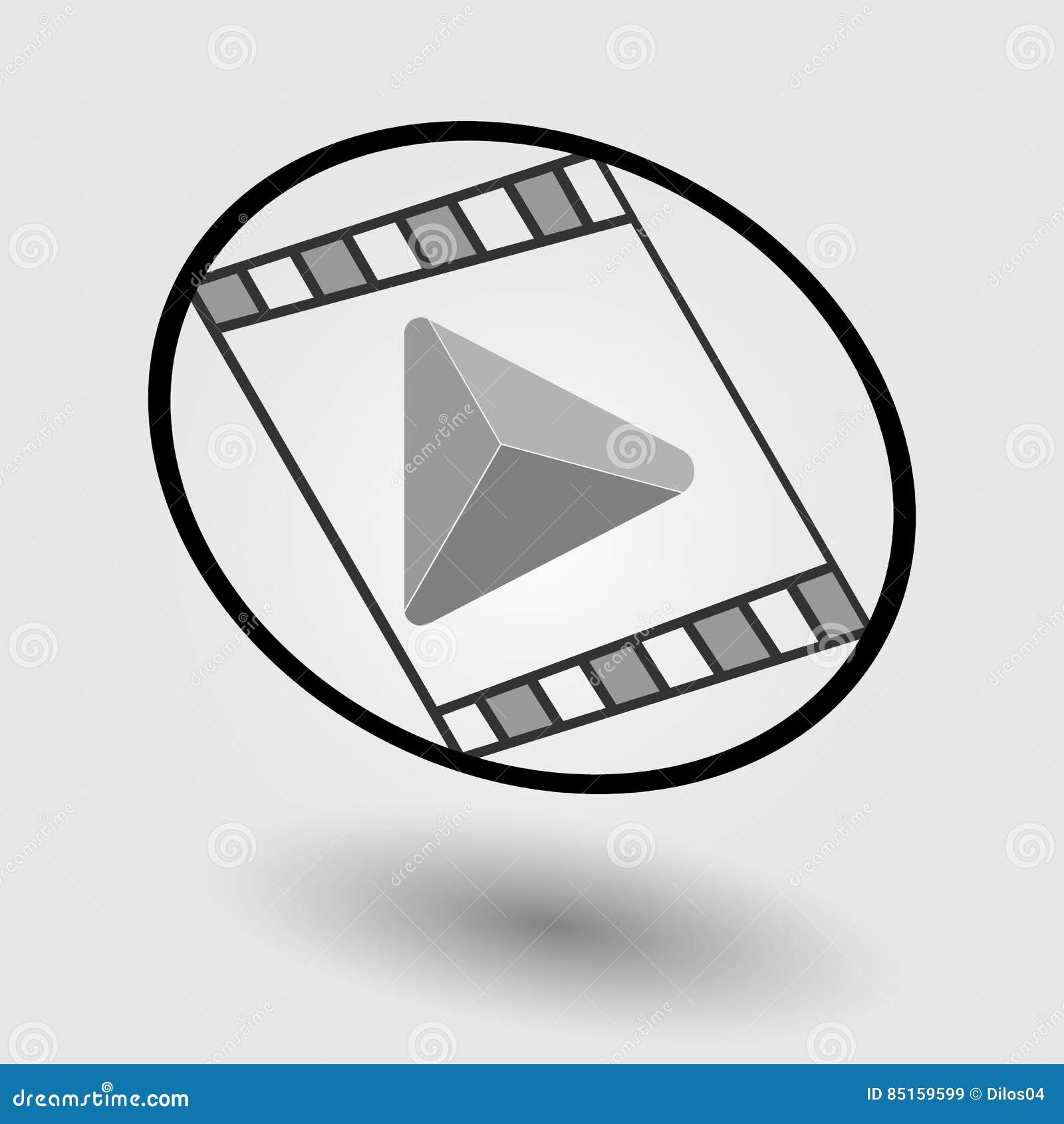 Player Icon Design Black White Stock Vector - Illustration of light ...