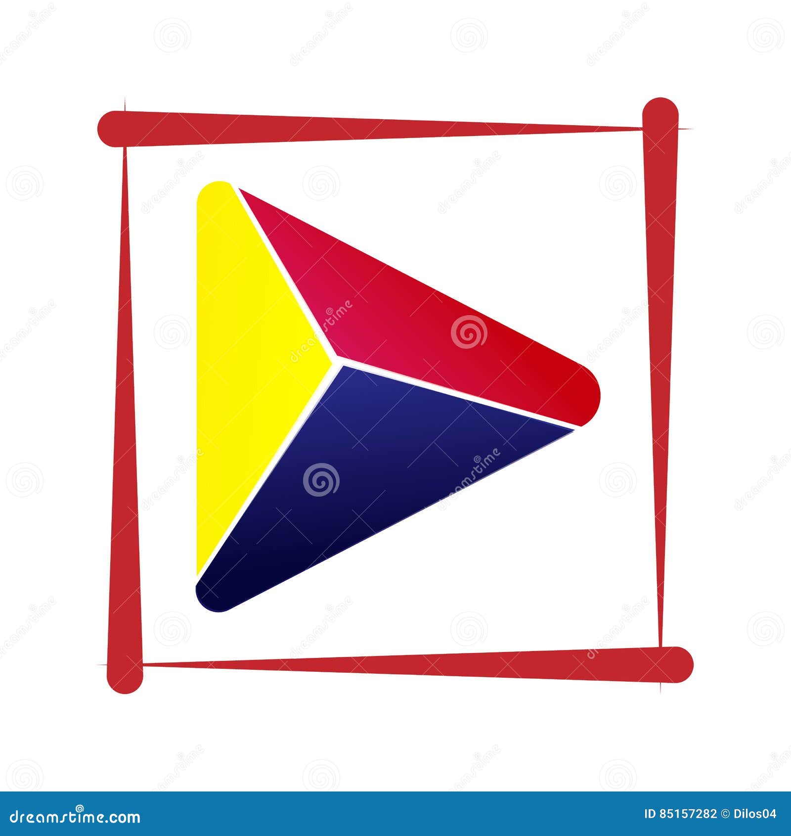 Player Icon Design Colors Reds Stock Vector - Illustration of colors ...