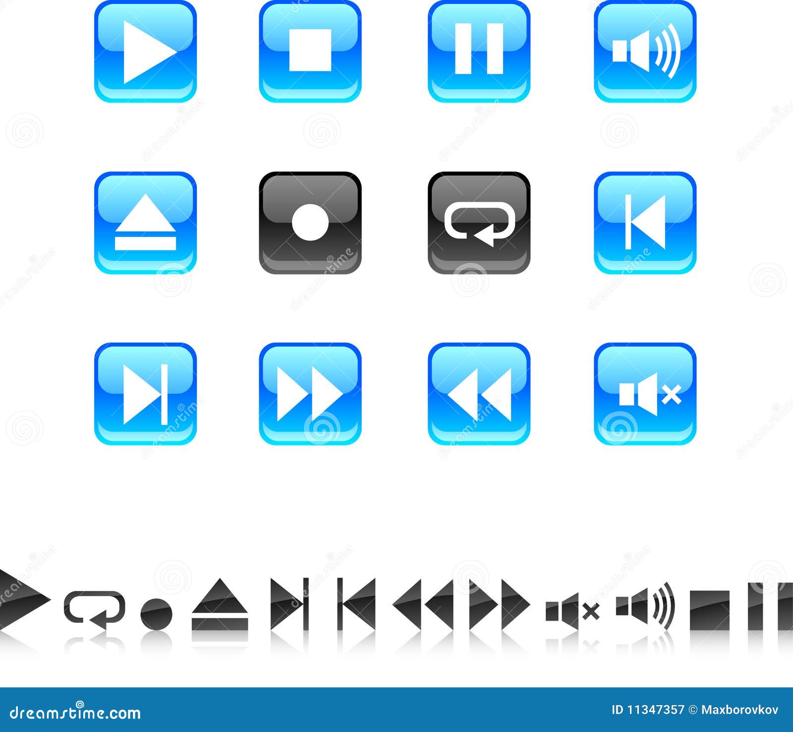 Player icons. stock vector. Illustration of luminous - 11347357