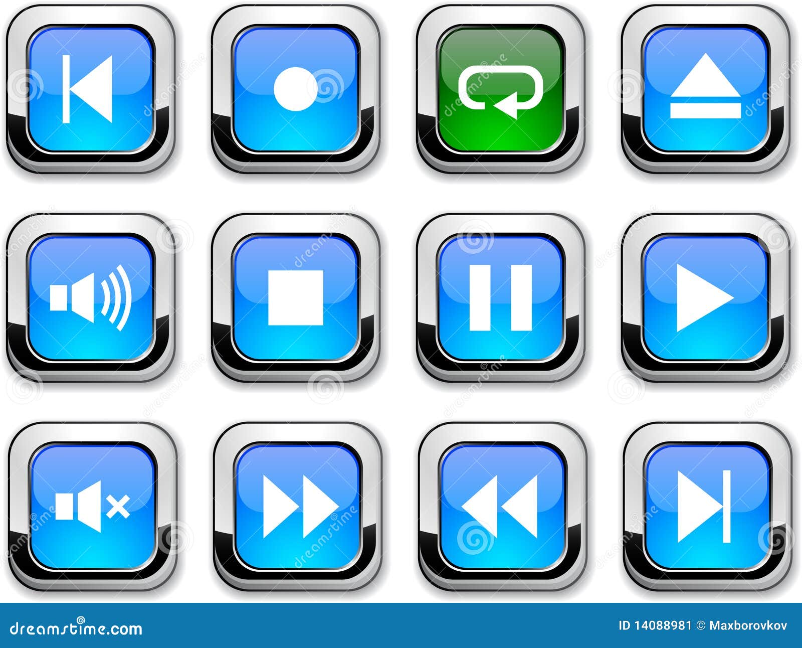 Player icons. stock vector. Illustration of sign, gray - 14088981