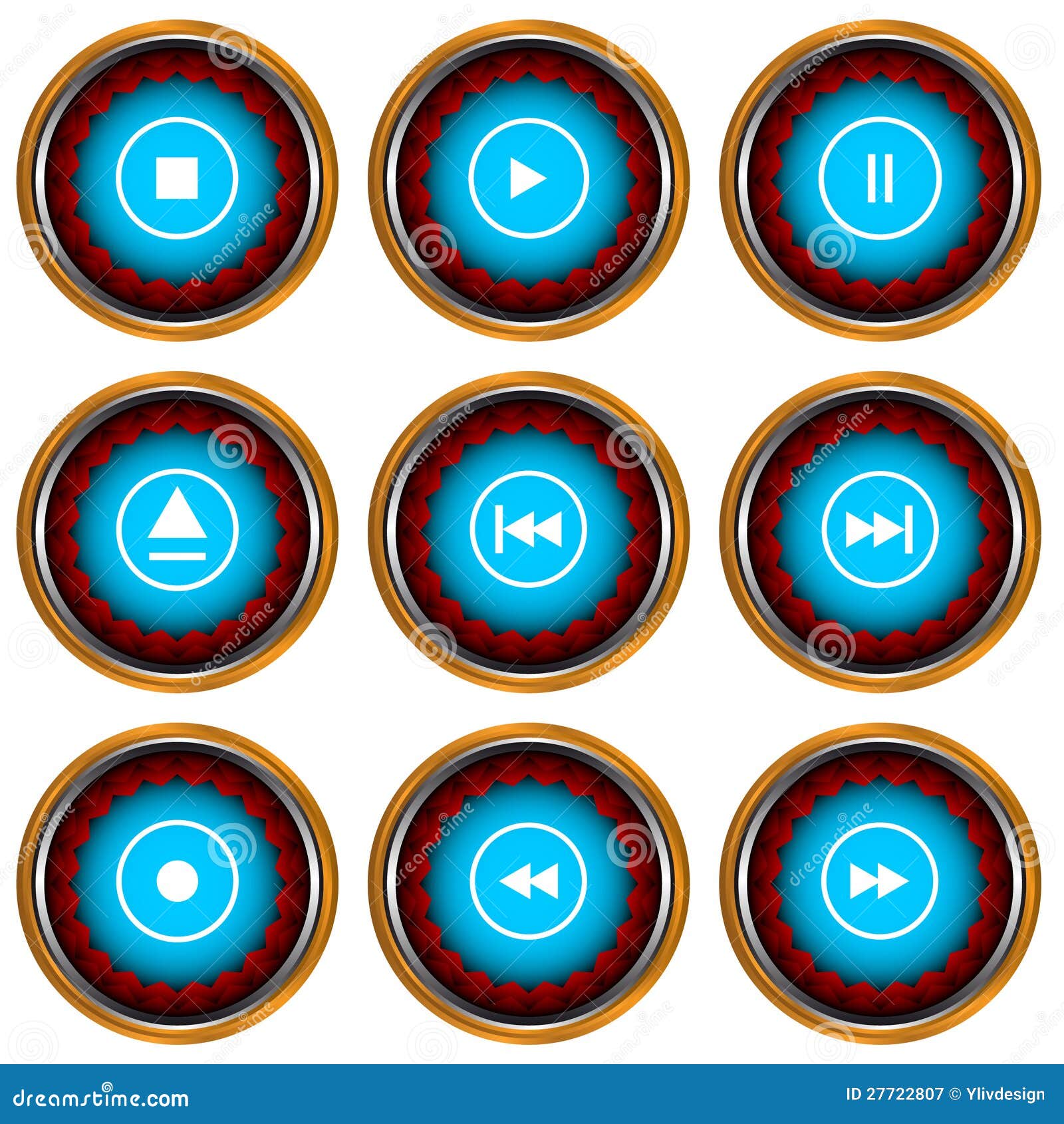 Player icons set stock vector. Illustration of internet - 27722807