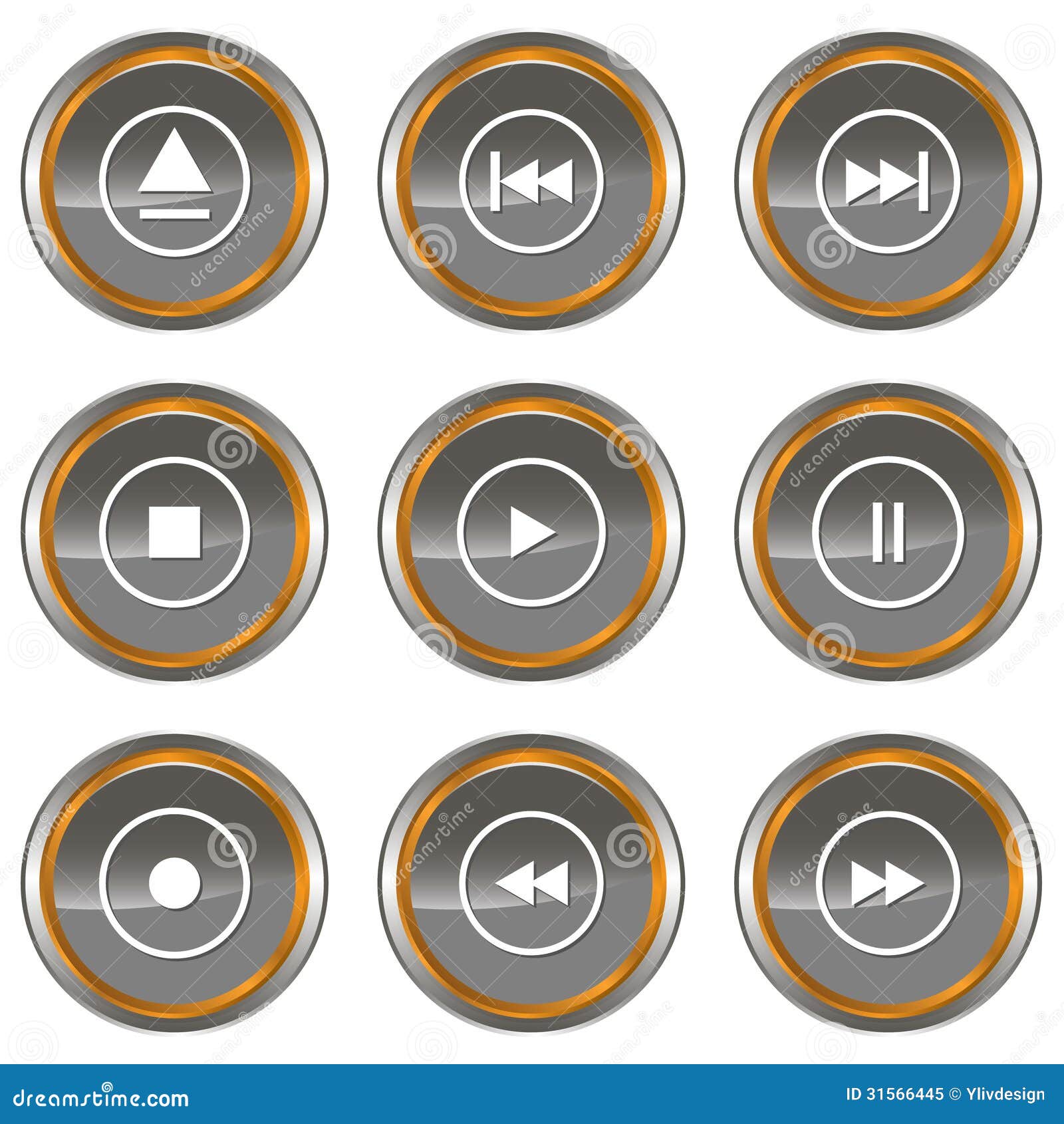 Player icons set stock vector. Illustration of skin, graphic - 31566445