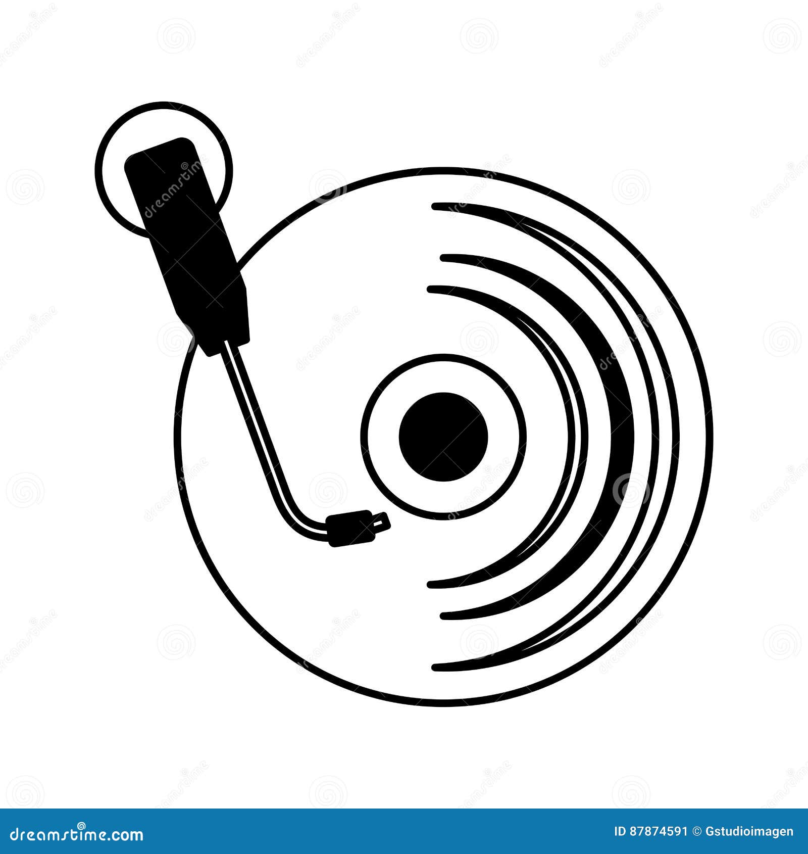 Player lp isolated icon stock vector. Illustration of record - 87874591