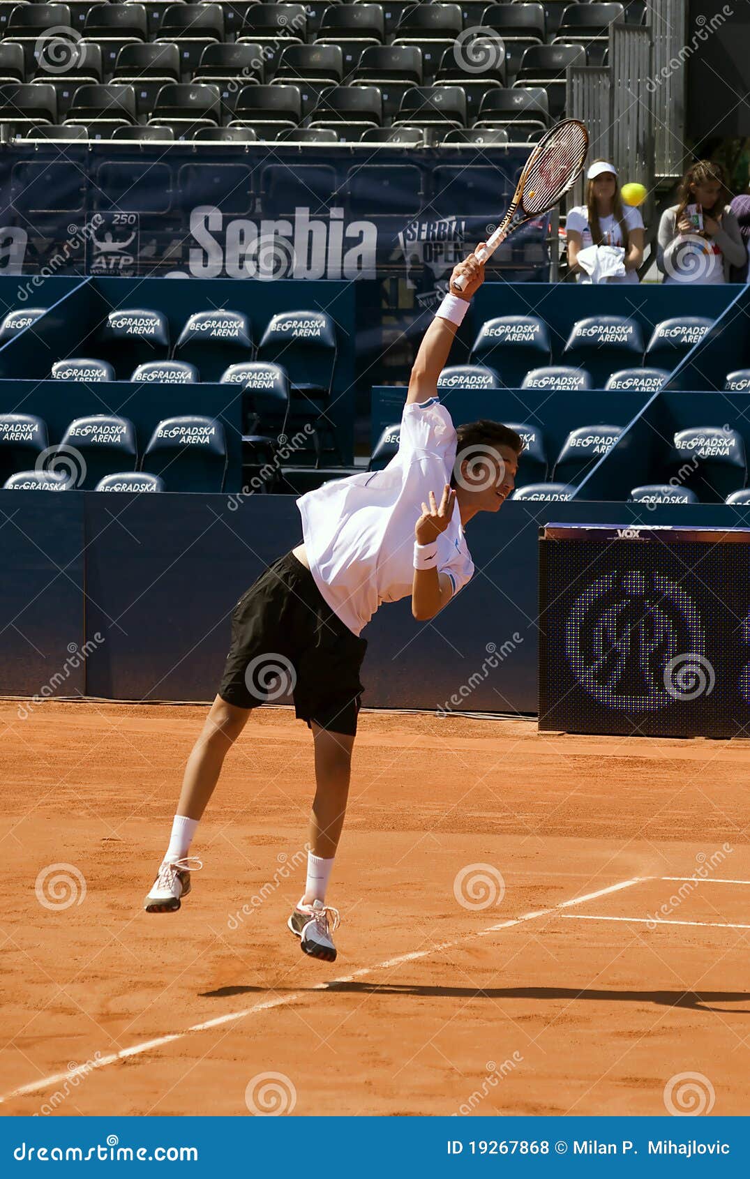 Player Milojevic Served a Ball Editorial Stock Photo - Image of served ...