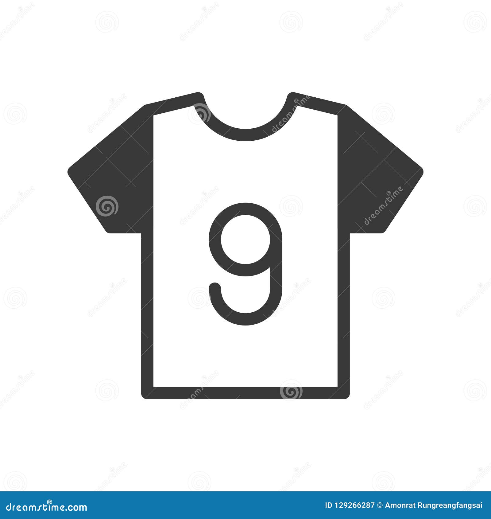 Player Number 9 Uniform Soccer Related Solid Icon Stock Vector ...