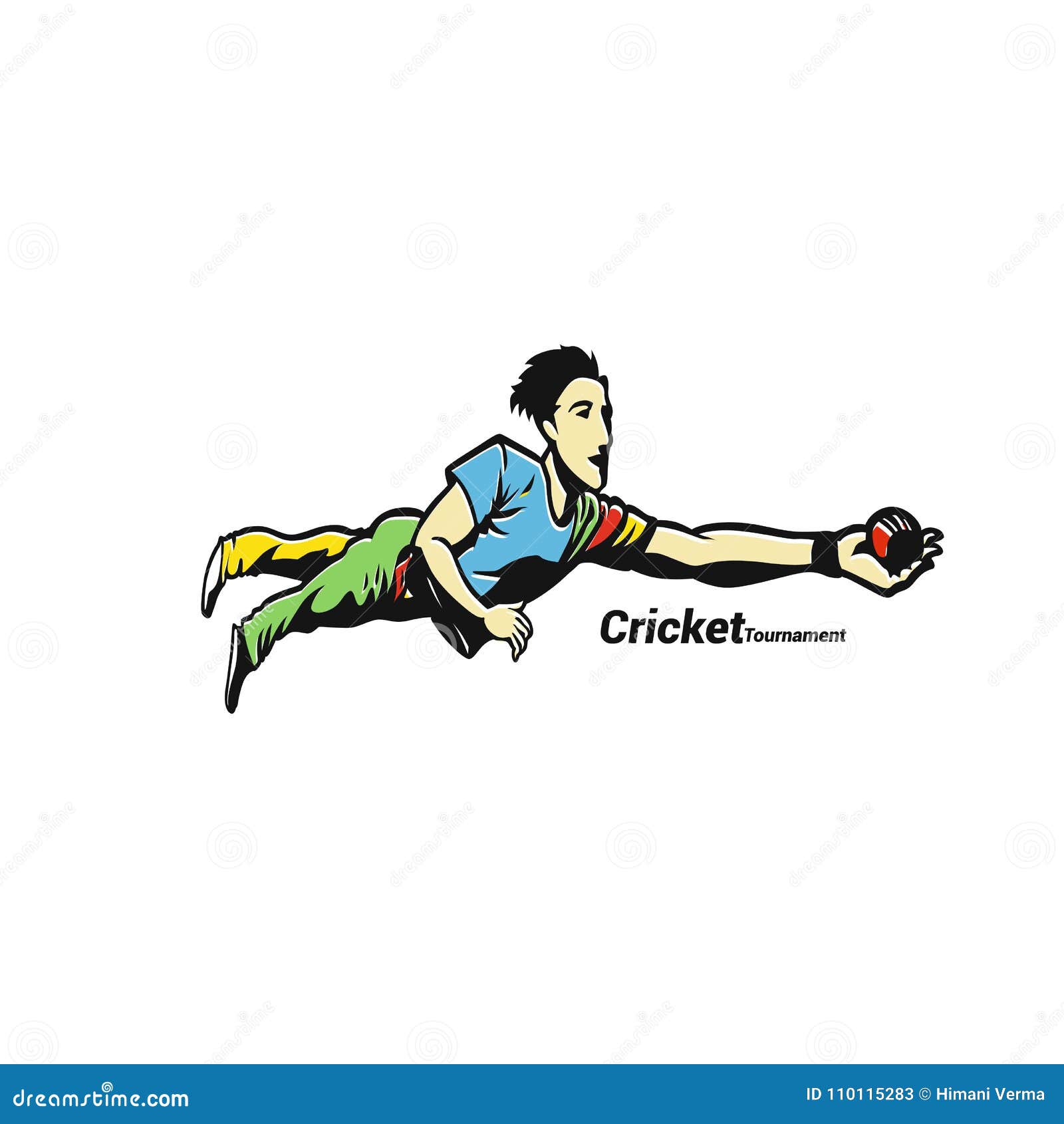 Player Playing Game of Cricket in Vector Illustration. Stock Vector ...