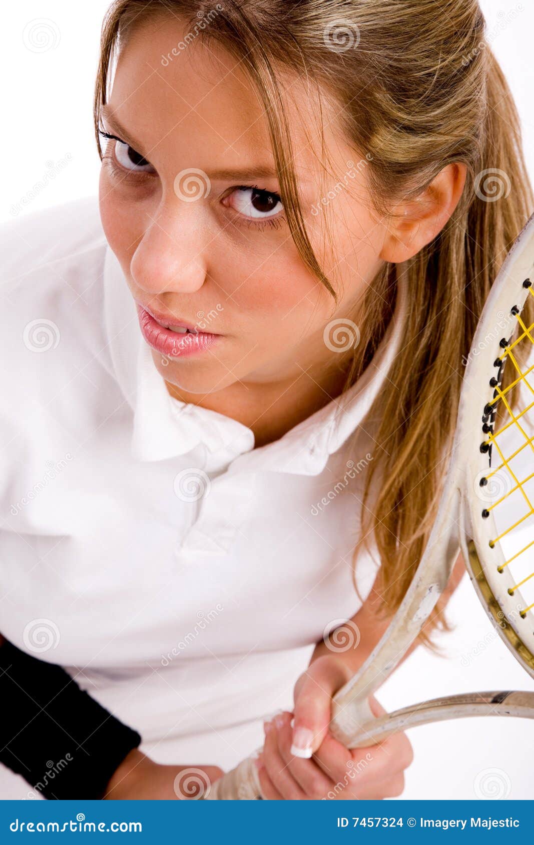 Player with Tennis Racket Looking at Camera Stock Photo - Image of ...