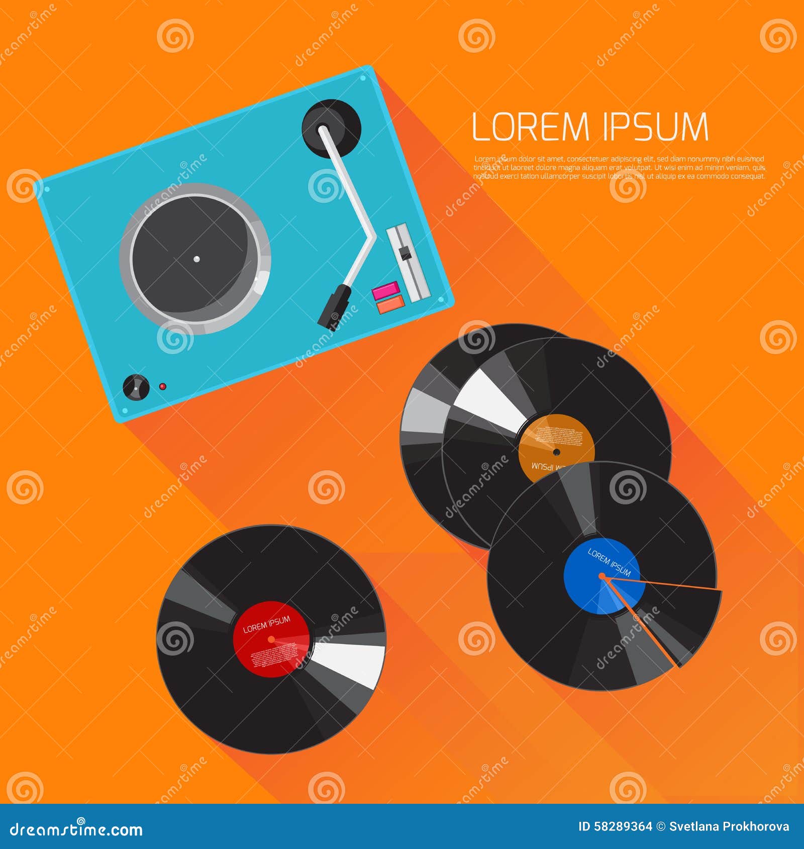 Player and vinyl record stock vector. Illustration of roll - 58289364