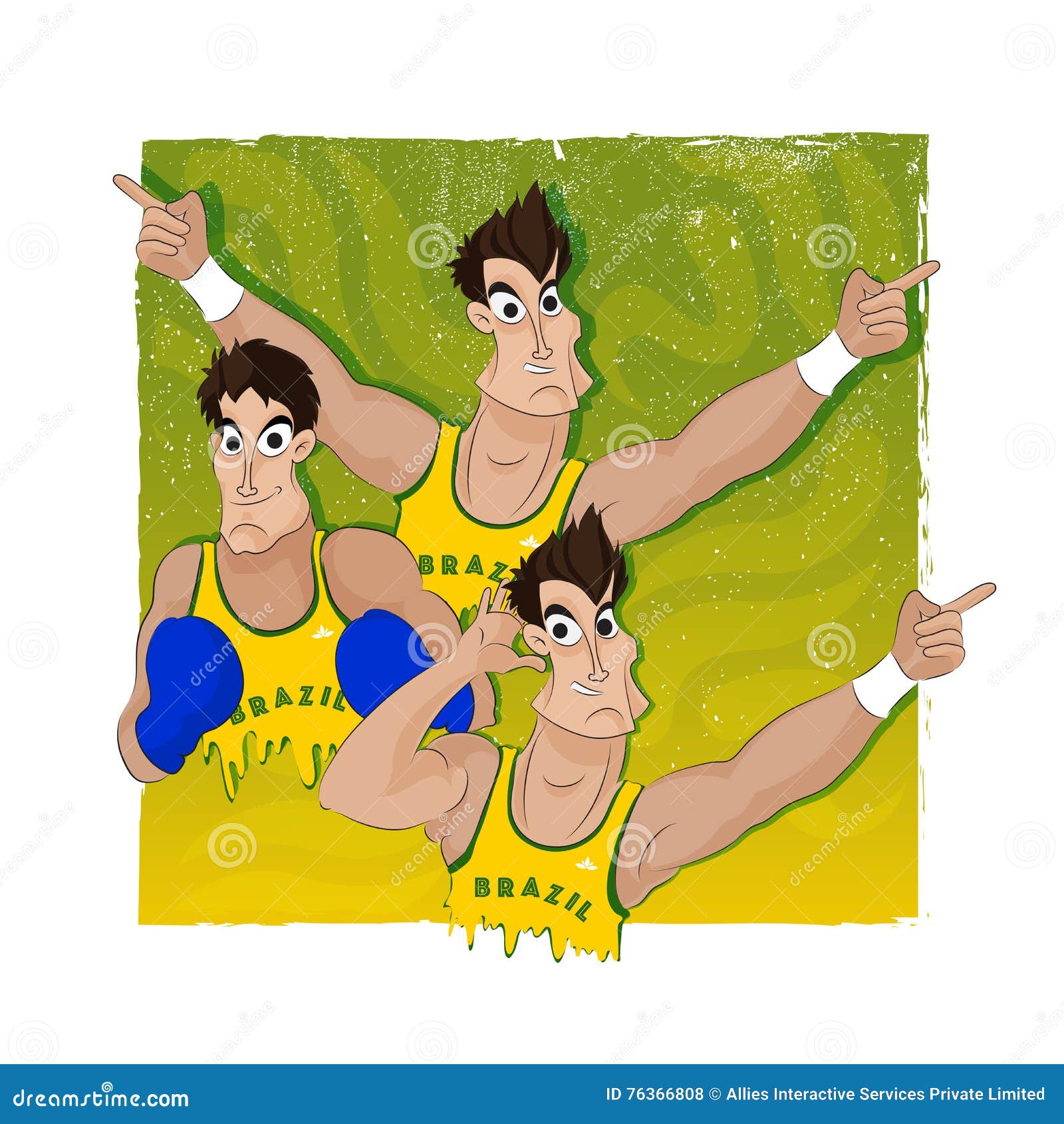 Players in Winning Pose for Sports Concept. Stock Illustration ...