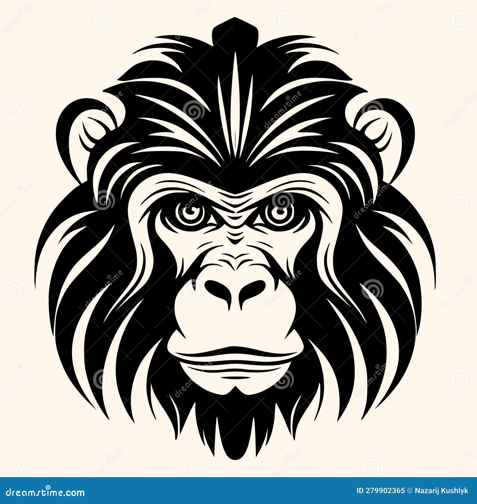 Monkey Vector for Logo or Icon,clip Art, Drawing Elegant Minimalist ...