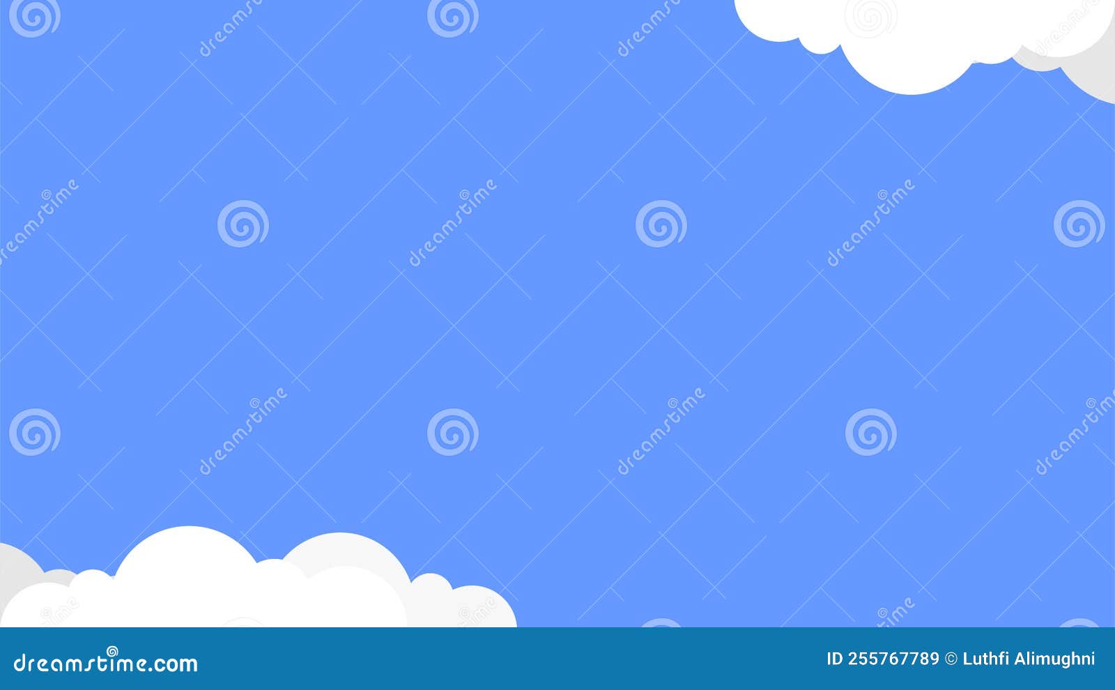Playful Blue Background with Cloud Border Stock Illustration ...