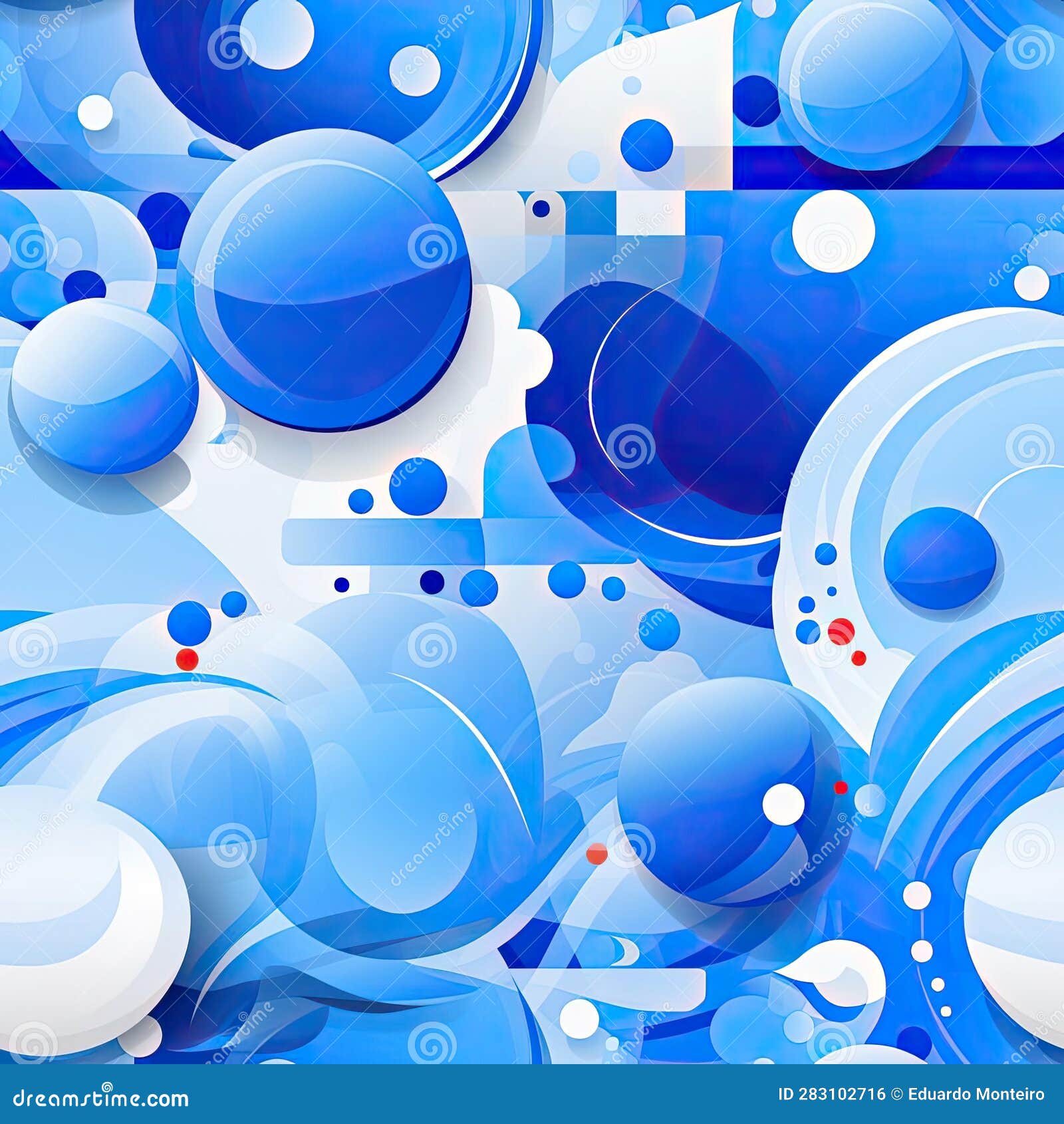 Playful Blue and White Bubble Pattern with Glossy Finish (tiled) Stock ...