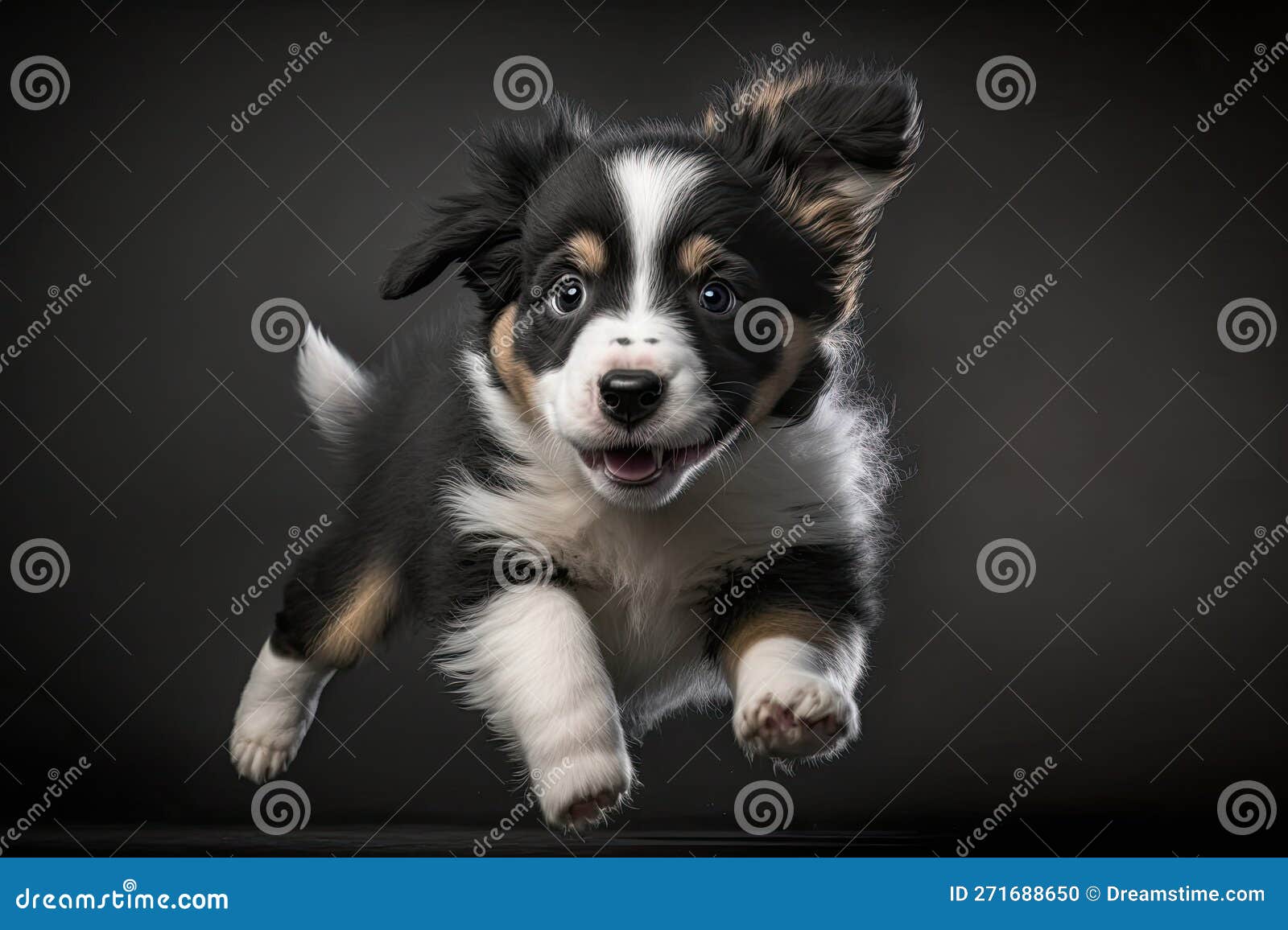 A Playful Border Collie Puppy Stock Illustration - Illustration of ...