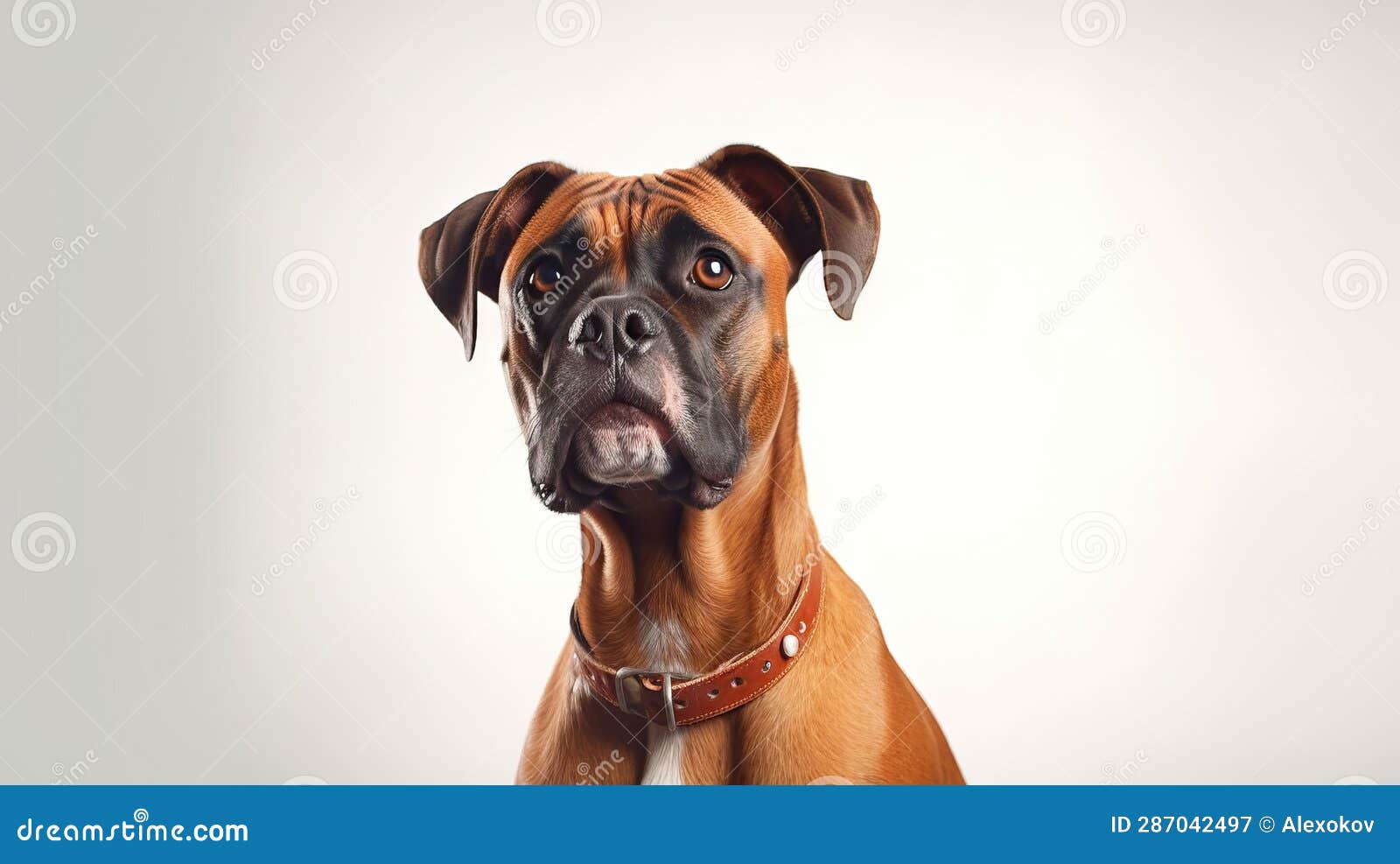Playful Boxer Dog on White Background AI Generated Stock Illustration ...