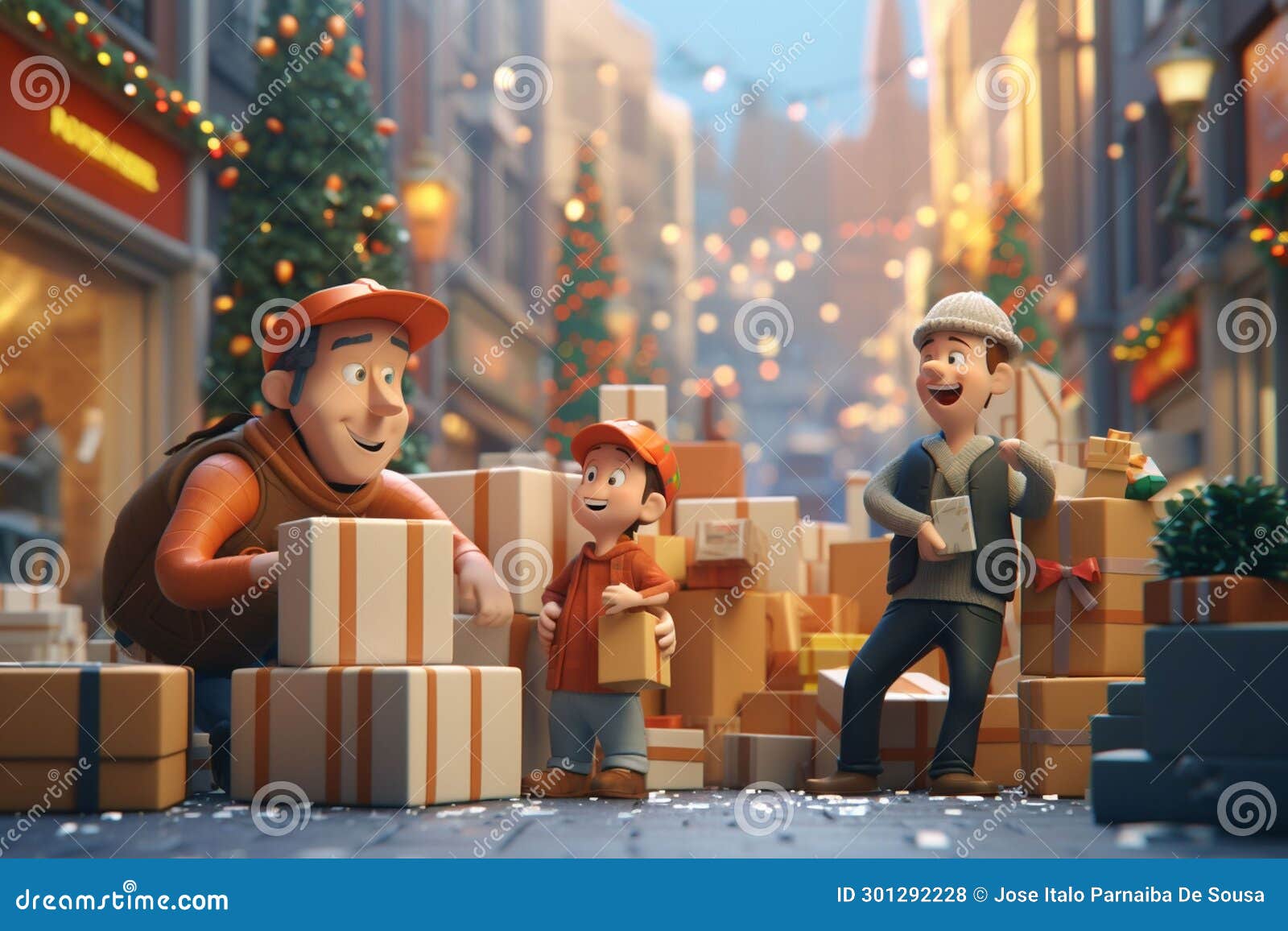 Playful Boxing Day Scenes with Animated Stock Illustration ...