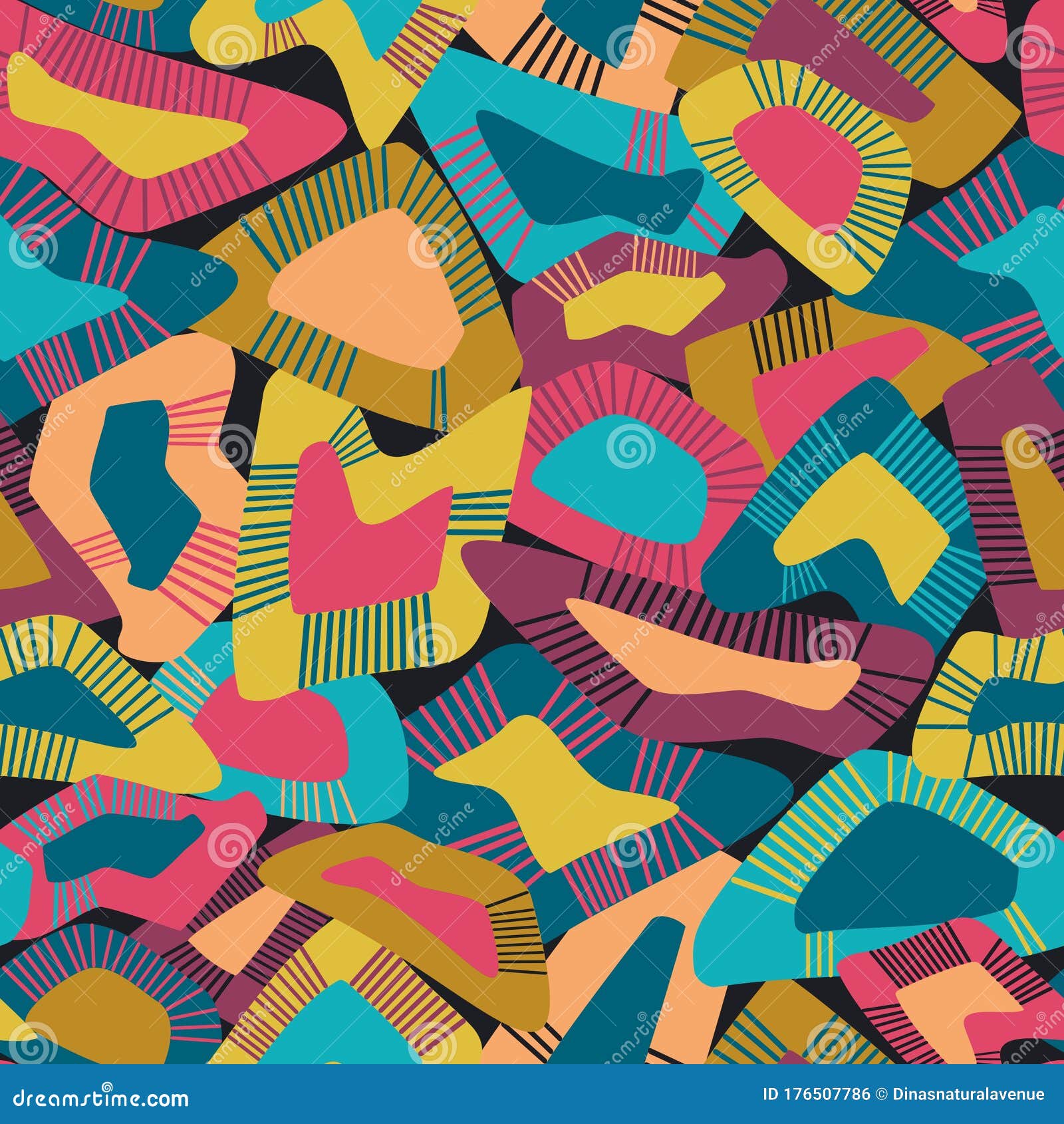 Playful Bright Color Blocked Shapes Abstract Geometrical Surface ...