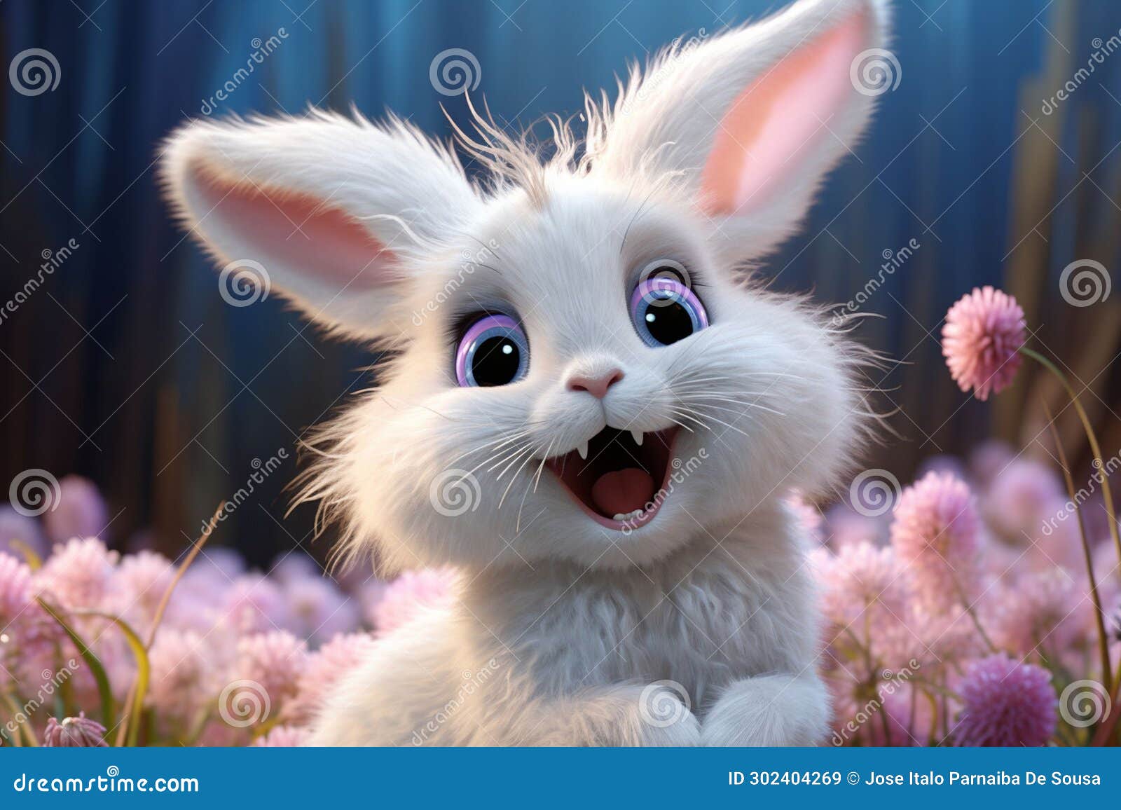 Playful Bunny with Expressive Eyes and a Stock Illustration ...