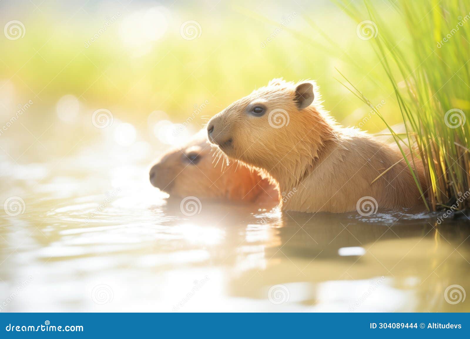Playful Capybara Pups in Sunlight Stock Photo - Image of playful ...