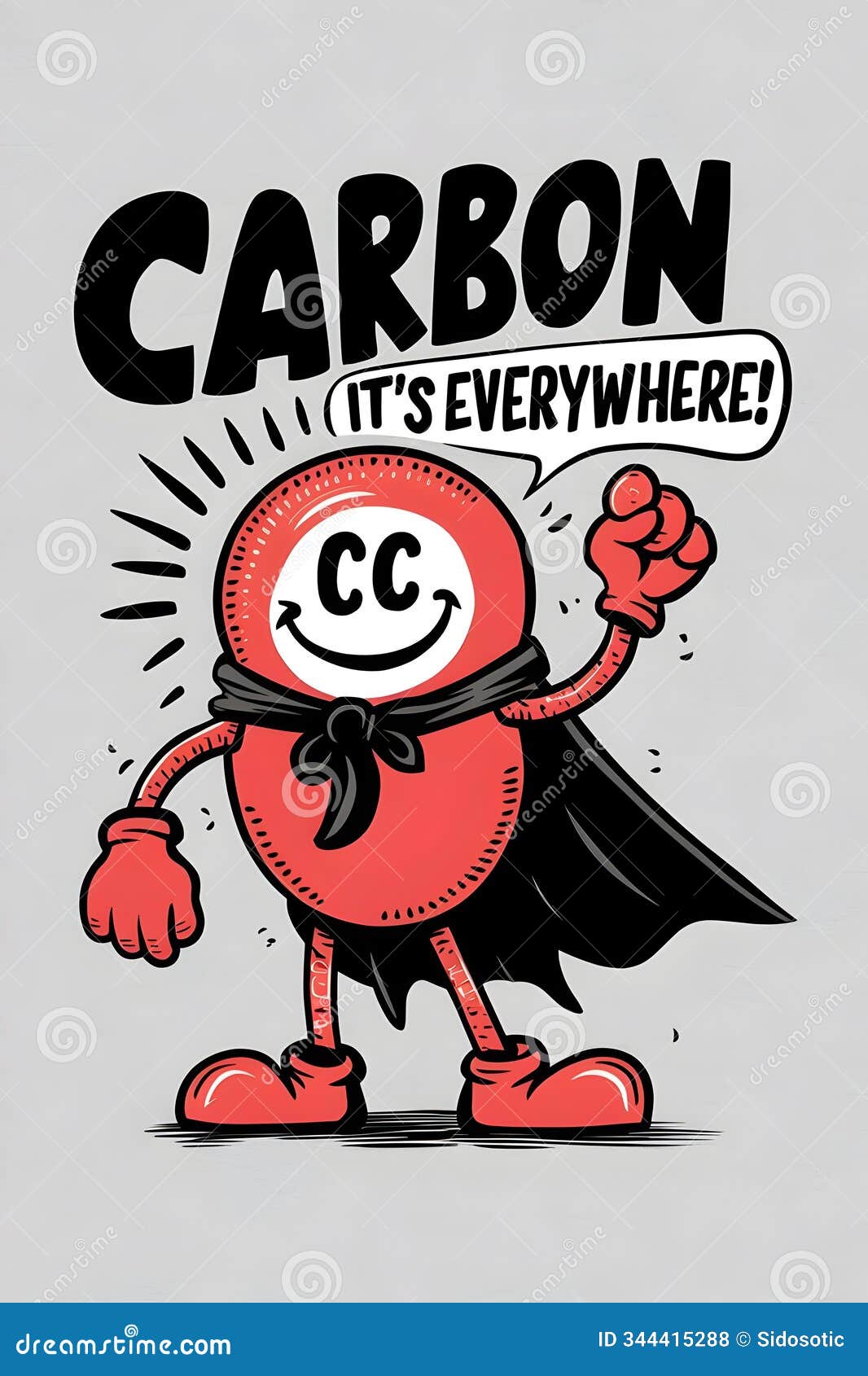 Carbon As Element 6 Of The Periodic Table 3D Animation On Red ...