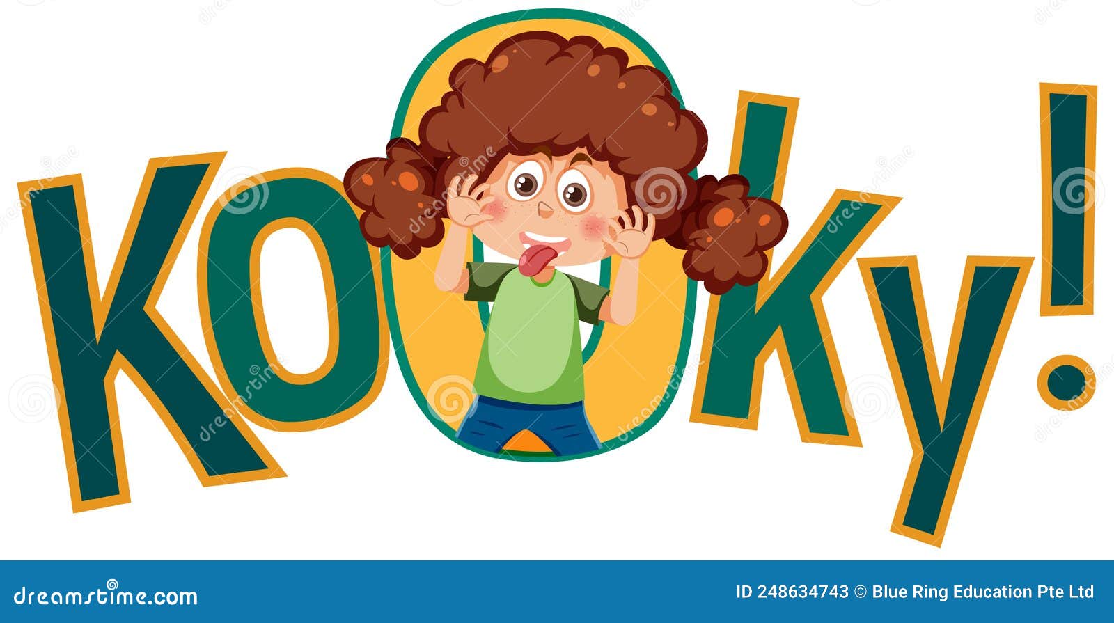 Playful Cartoon Character with Kooky Word Expression Stock Vector ...