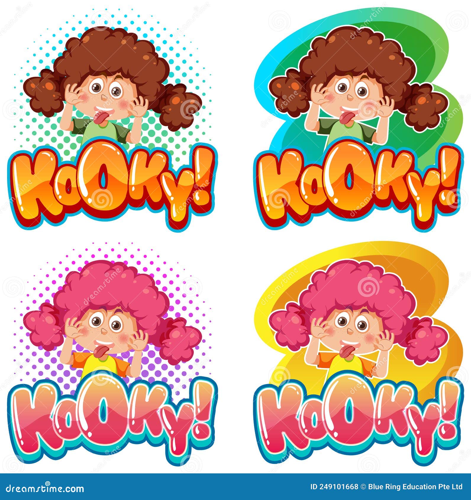 Playful Cartoon Character with Kooky Word Expression Stock Vector ...