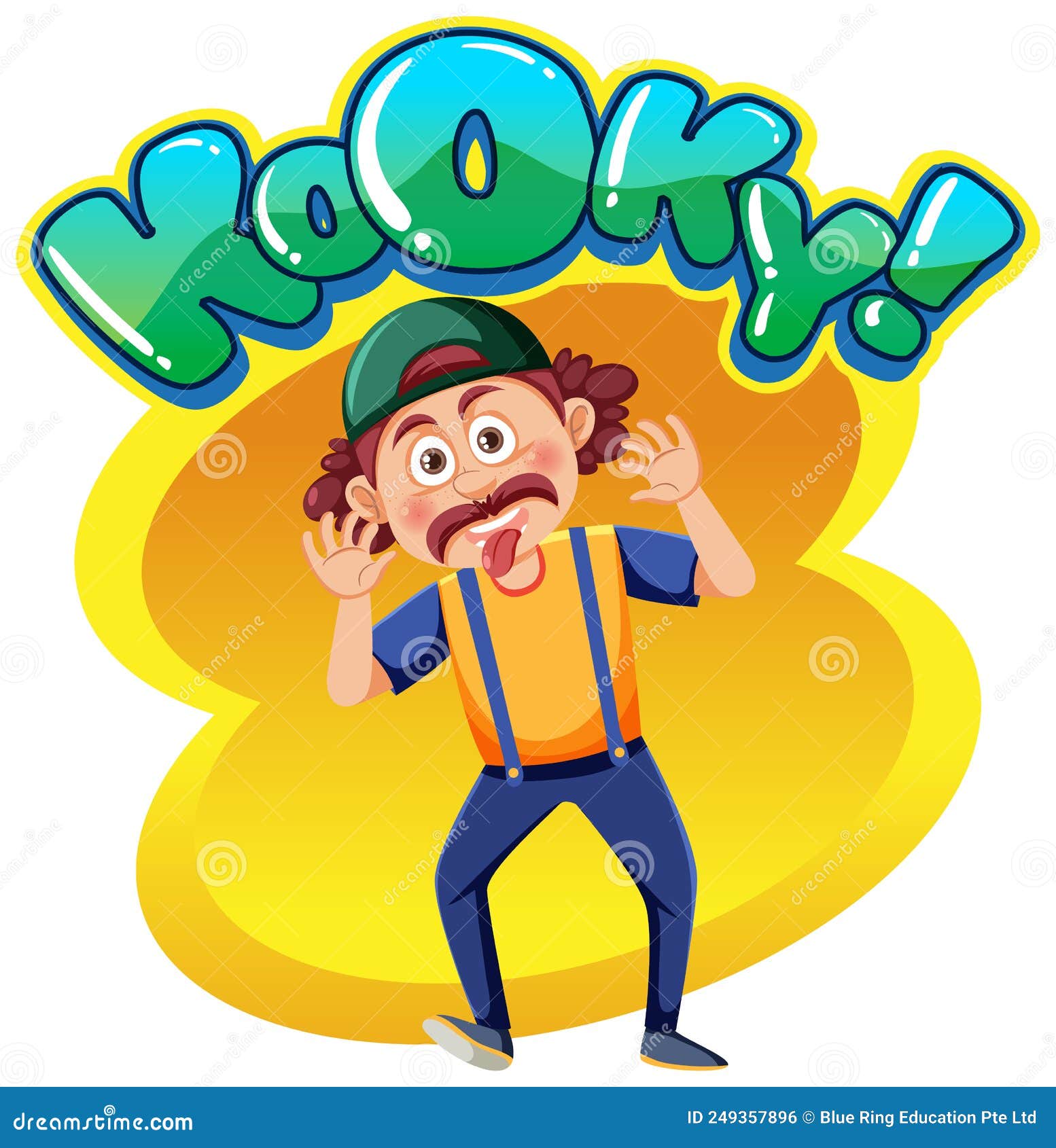 Playful Cartoon Character with Kooky Word Expression Stock Vector ...