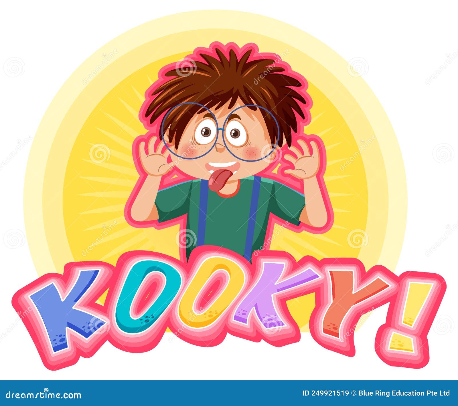 Playful Cartoon Character with Kooky Word Expression Stock Vector ...