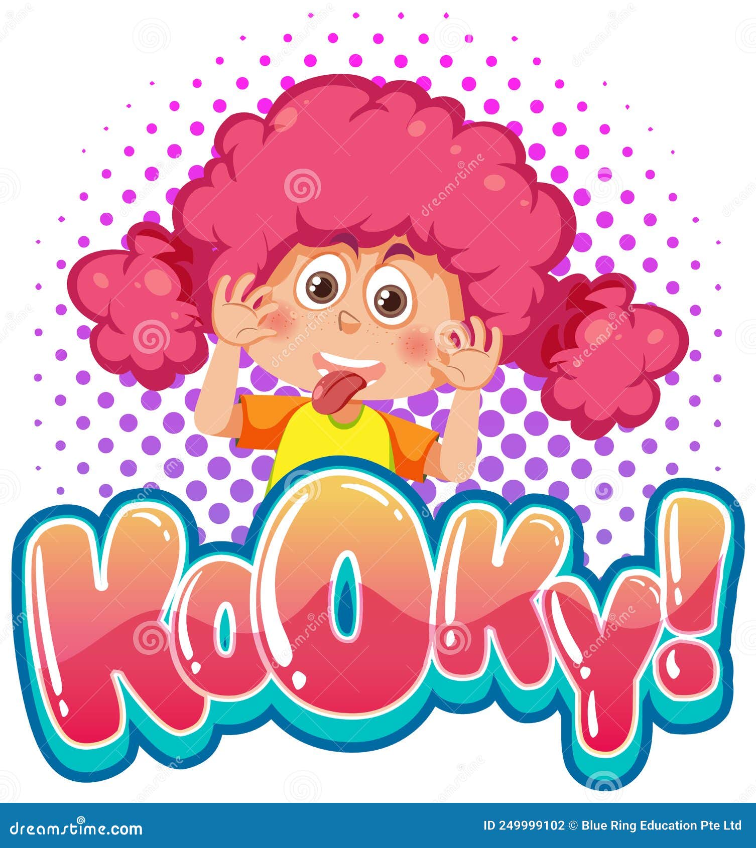 Playful Cartoon Character with Kooky Word Expression Stock Vector ...
