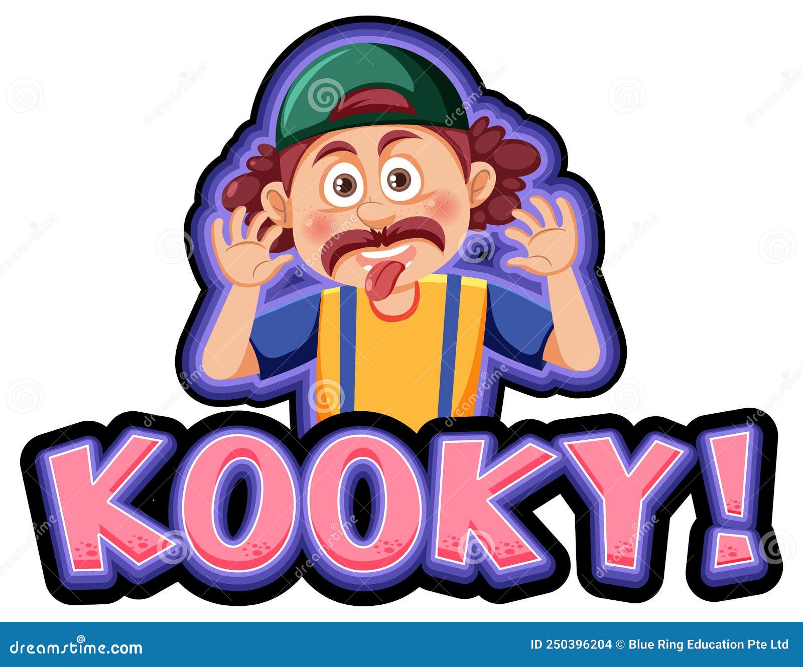 Playful Cartoon Character with Kooky Word Expression Stock Vector ...