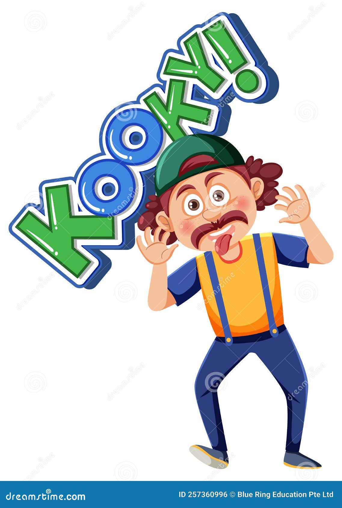 Playful Cartoon Character with Kooky Word Expression Stock Vector ...