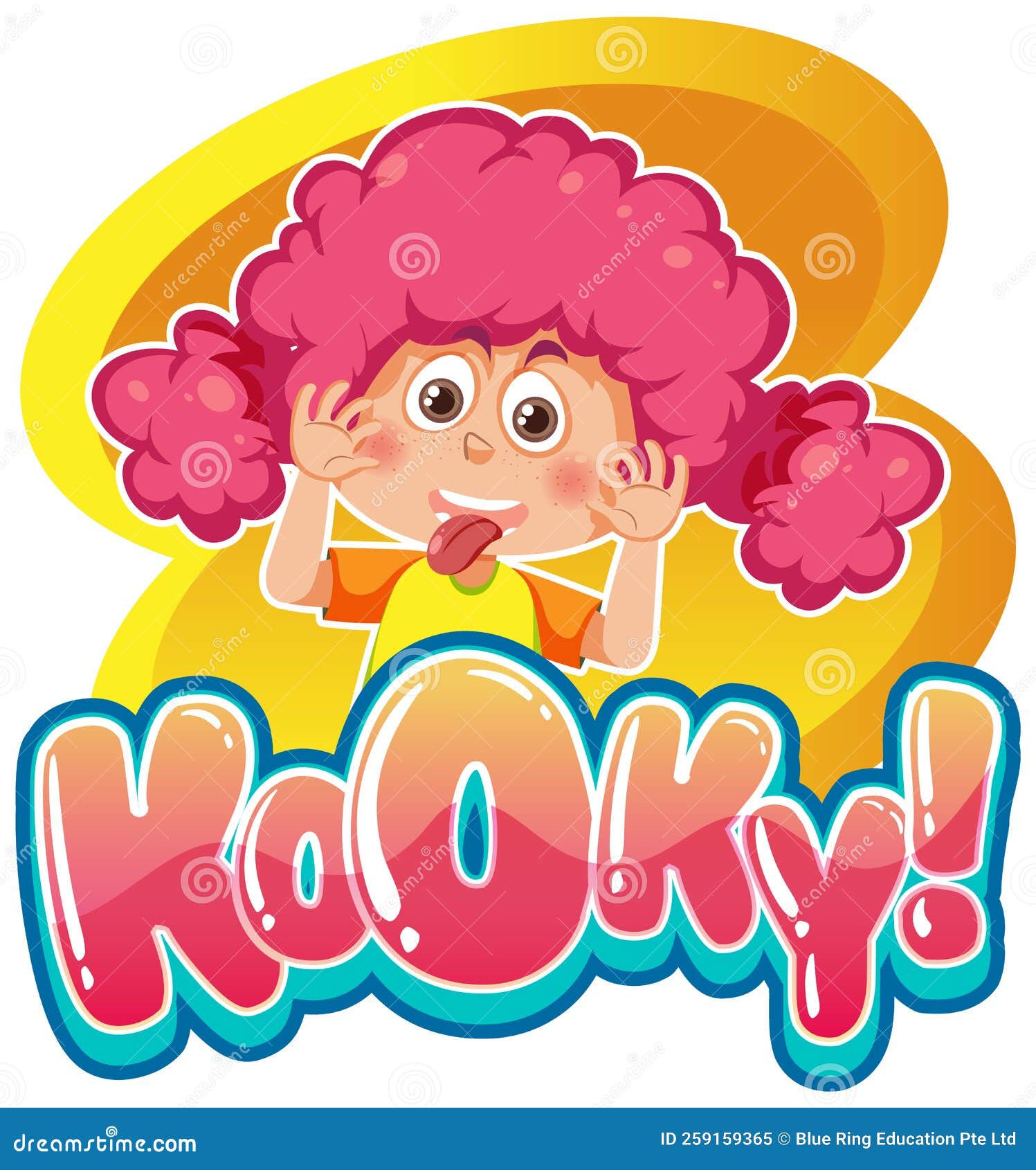Playful Cartoon Character with Kooky Word Expression Stock Vector ...