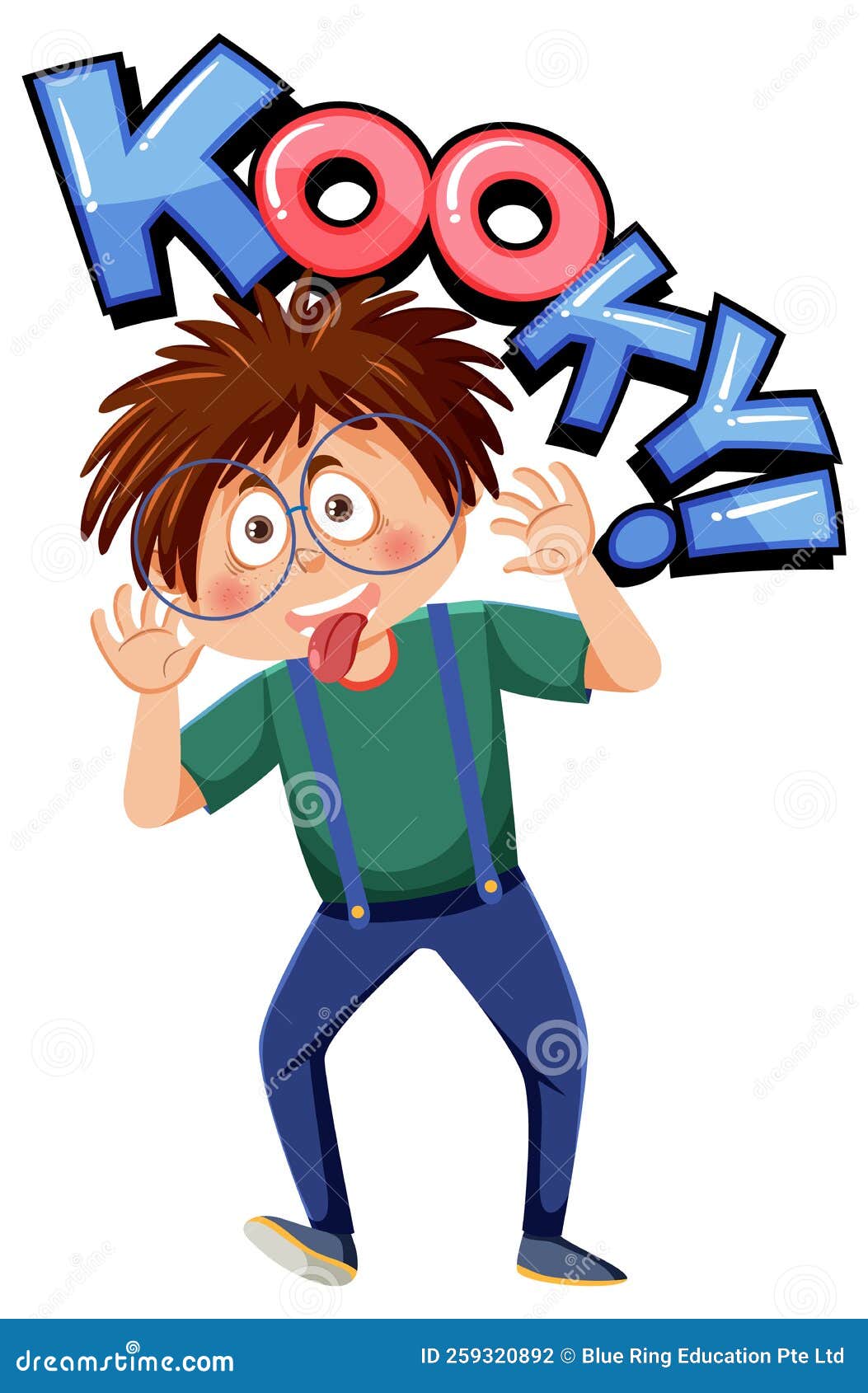 Playful Cartoon Character with Kooky Word Expression Stock Vector ...