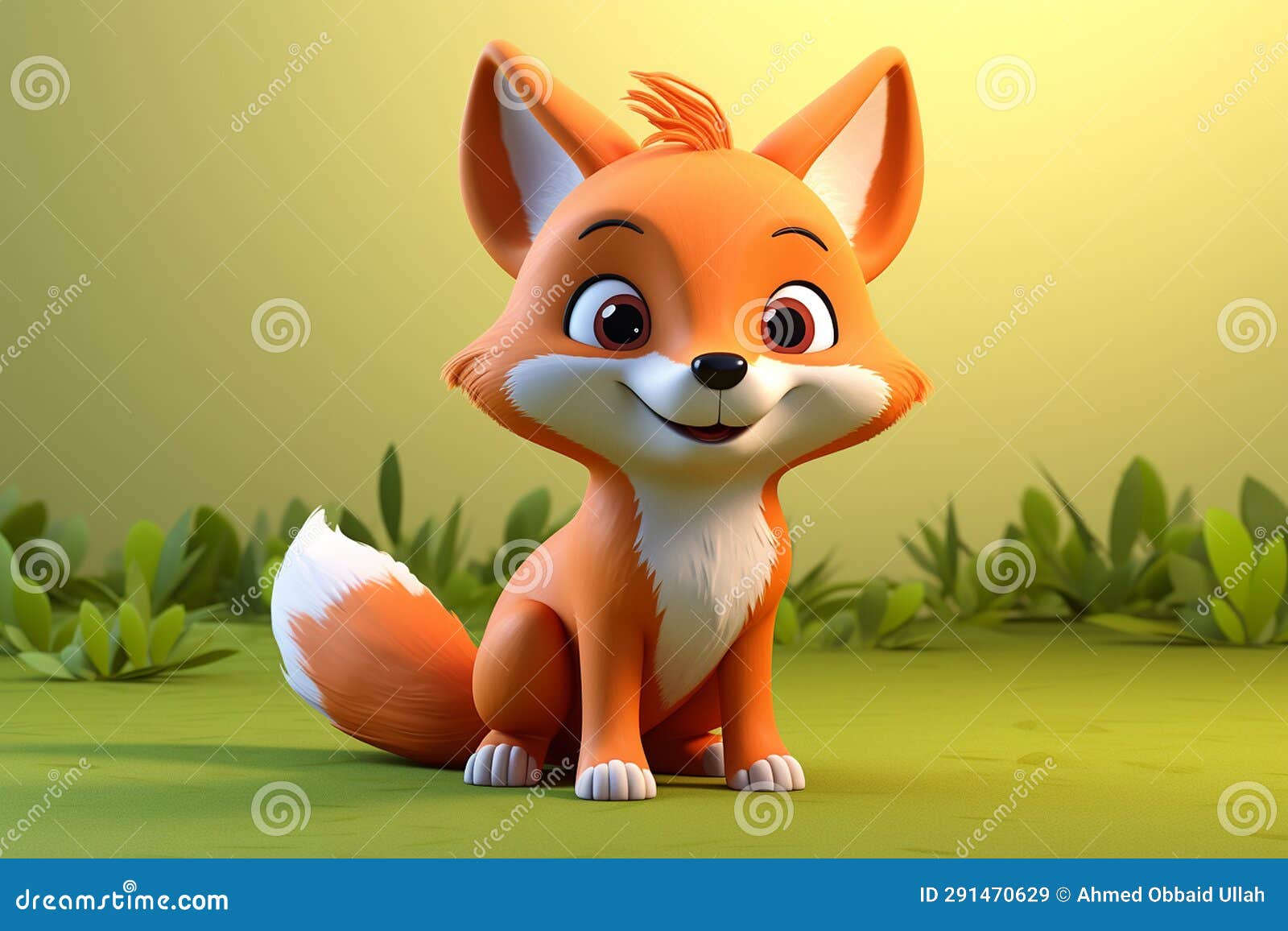 Playful Cartoon Fox 3D Fun for Kids Stock Illustration - Illustration ...