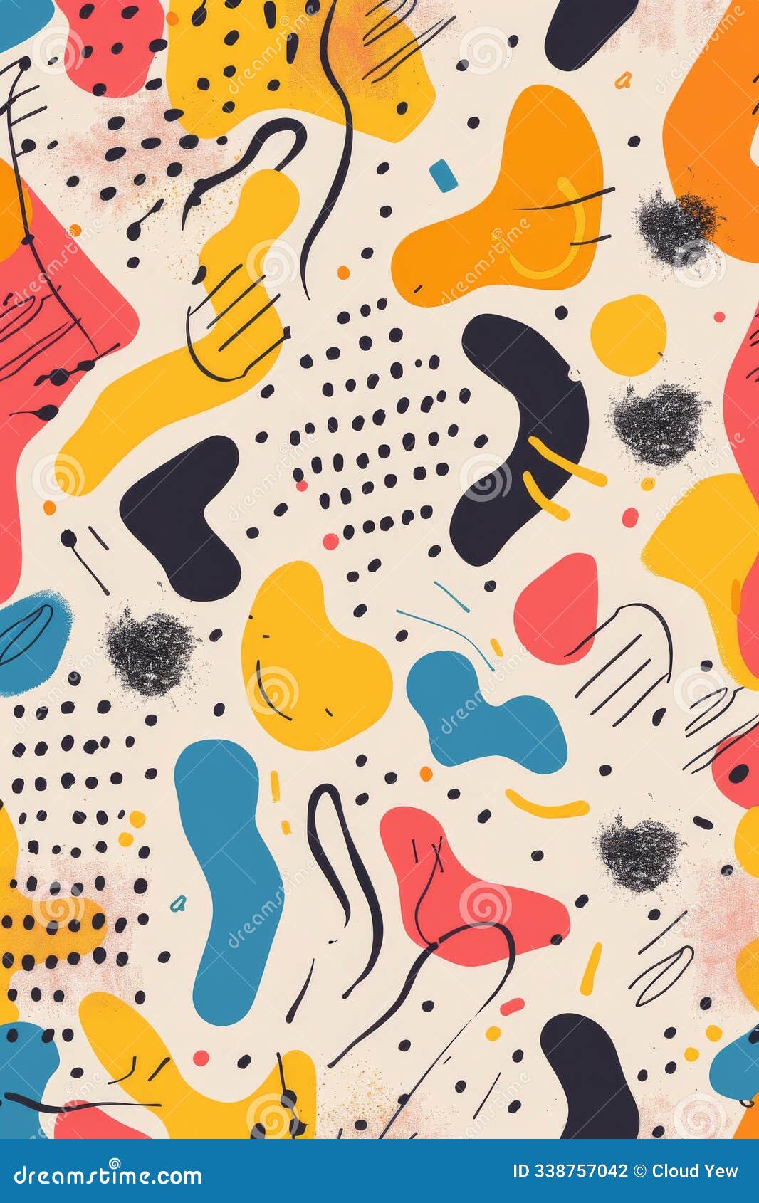 Playful Cartoon Layout Featuring Hand-drawn Pattern Design. Stock ...