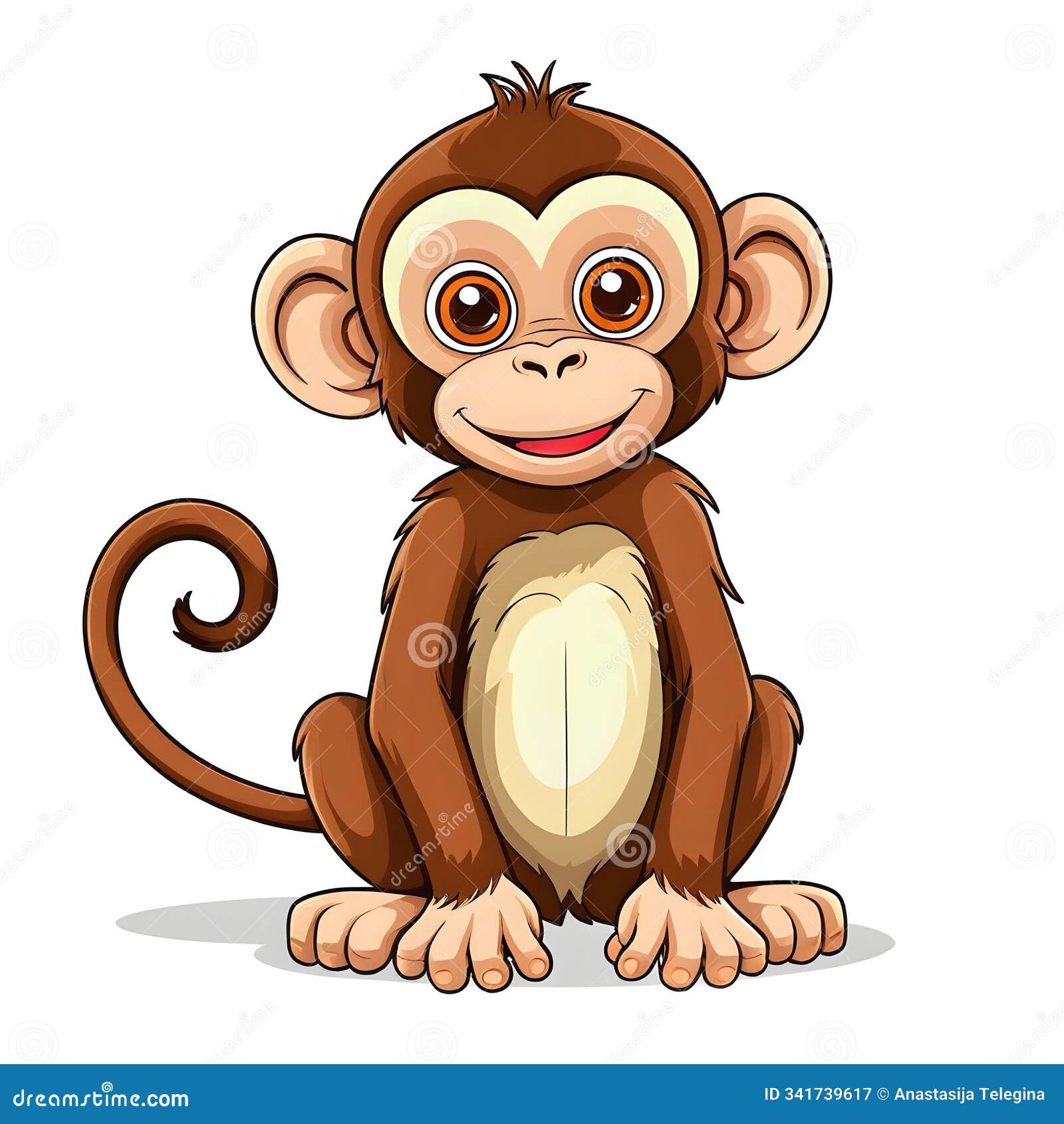 Monkey Sitting Cartoon | CartoonDealer.com #152077671