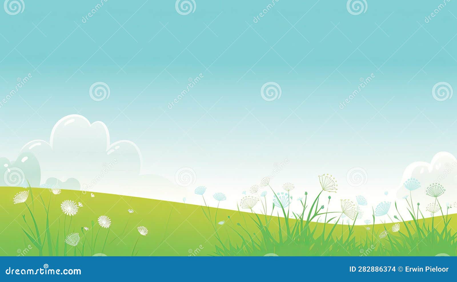 Playful Cartoon Scenery Graphic for Wallpaper Stock Illustration ...