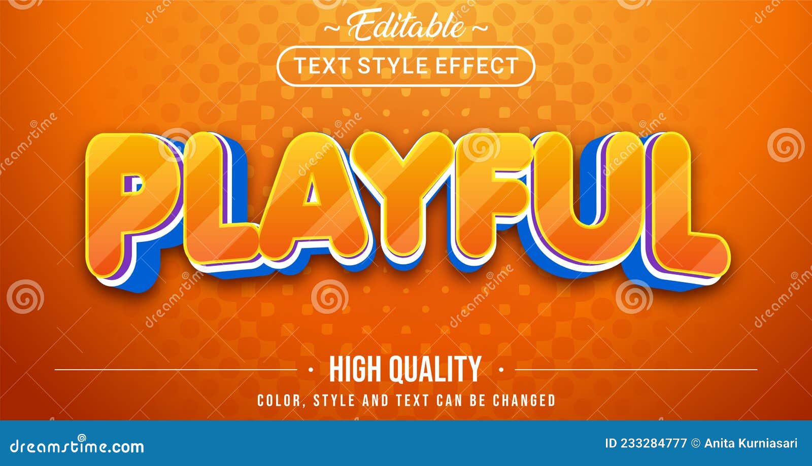 Playful Cartoon Text Effect - Editable Text Effect Stock Vector ...