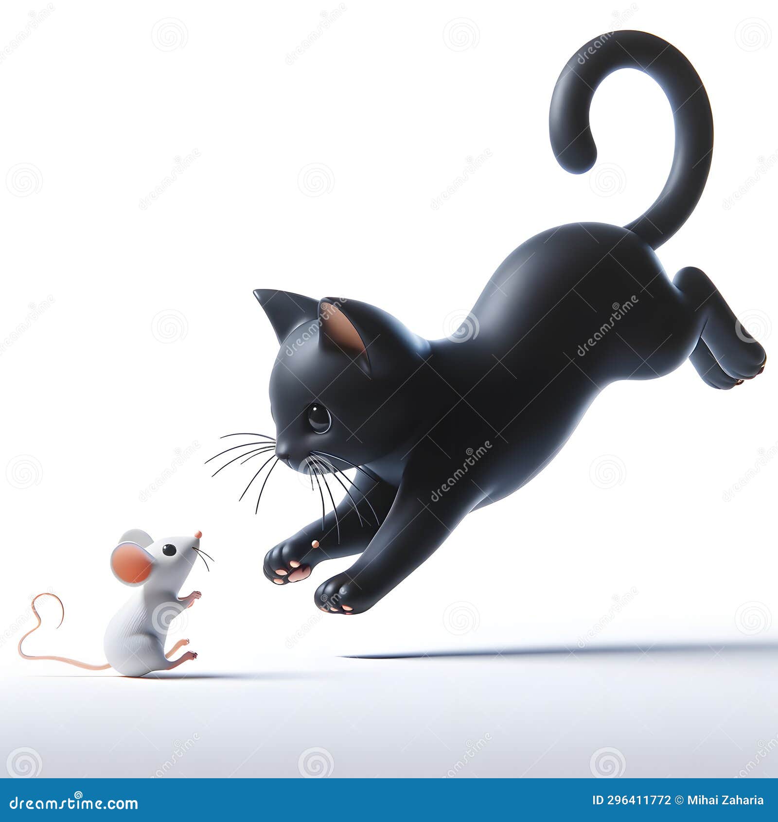 Playful Cat and Mouse Interaction. Illustration Generative AI Stock ...