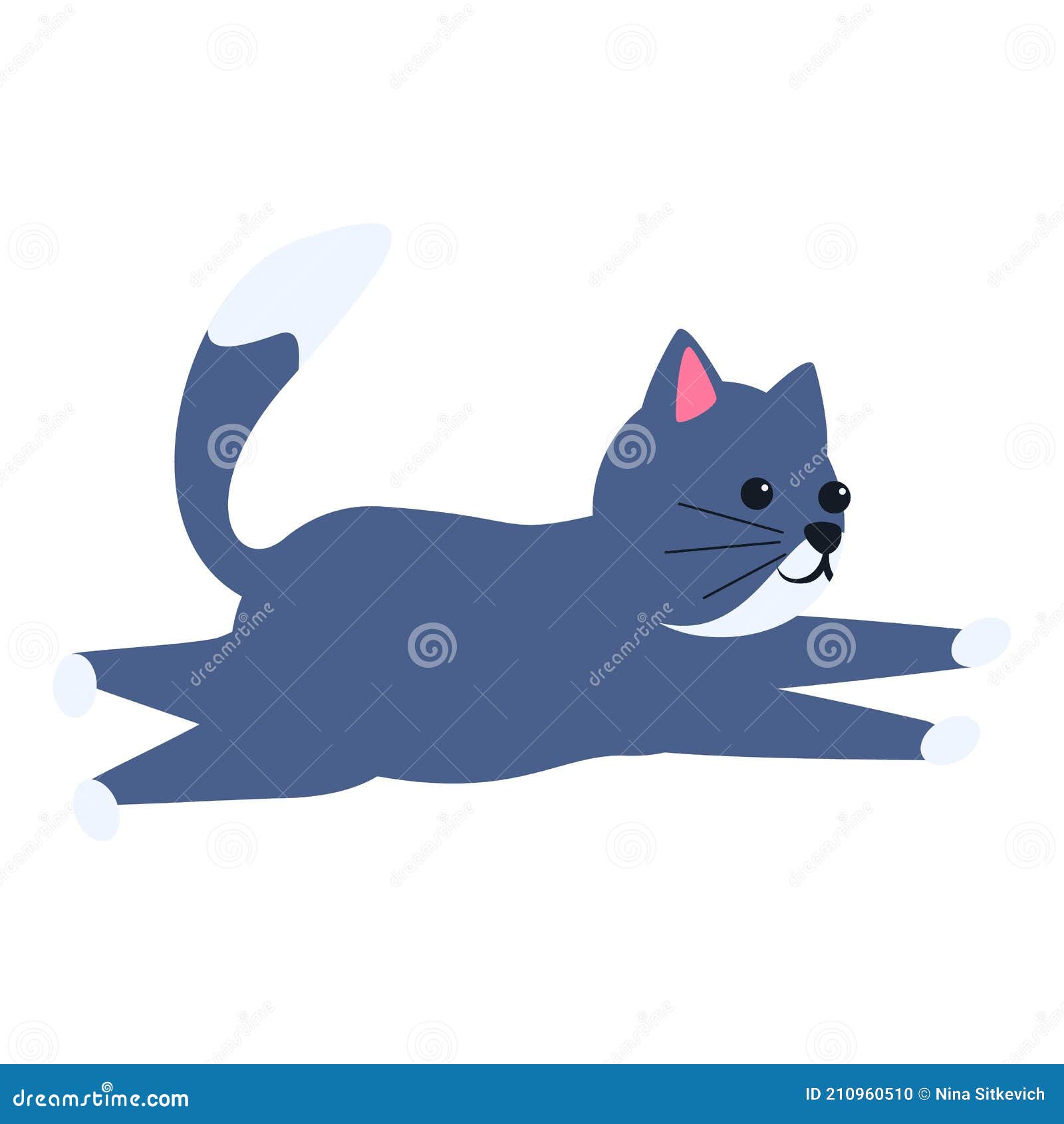 Playful Cat Pose Icon, Cartoon Style Stock Vector - Illustration of ...