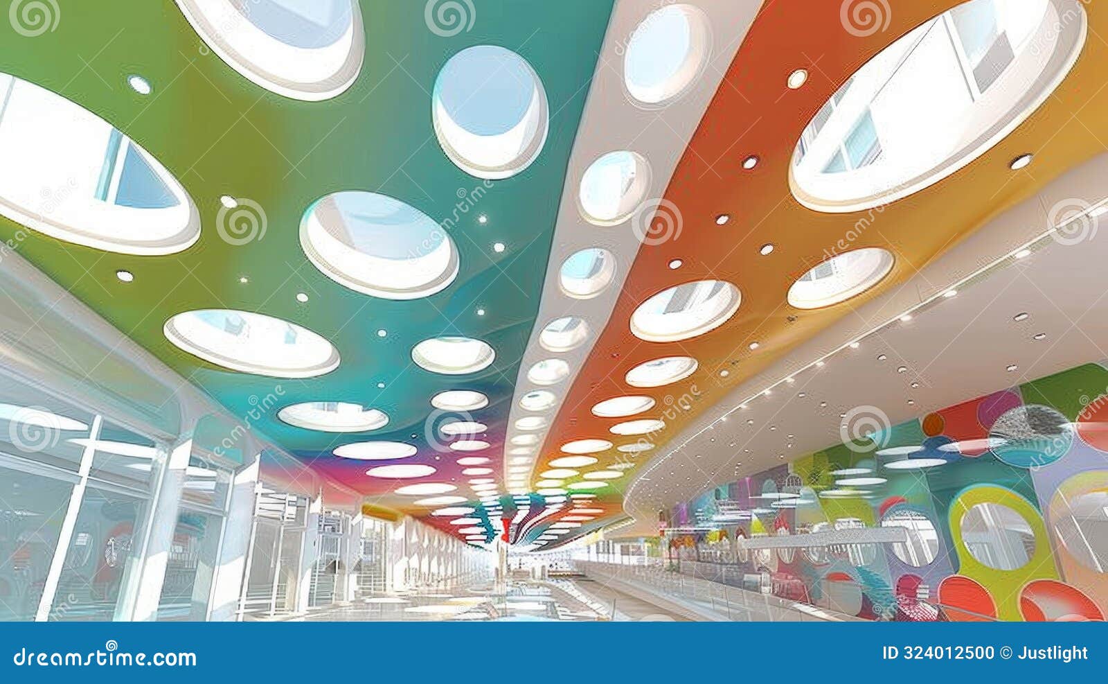 A Playful Ceiling Design Featuring a Mix of Circles Squares and ...