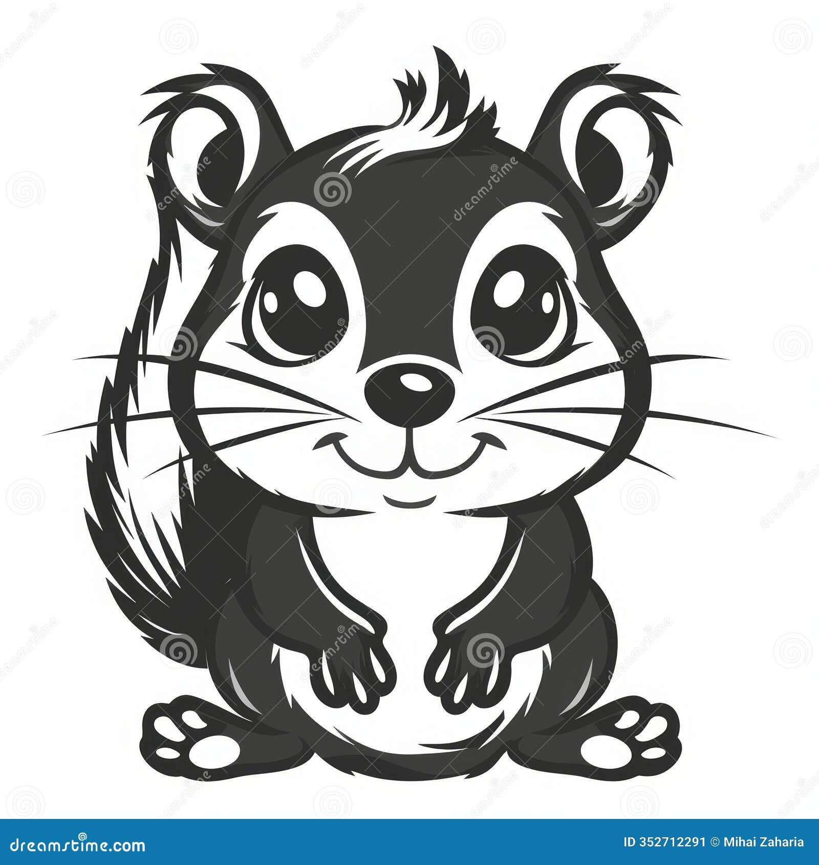 Chipmunk Outline Silhouette Generative Ai Vector Illustration ...