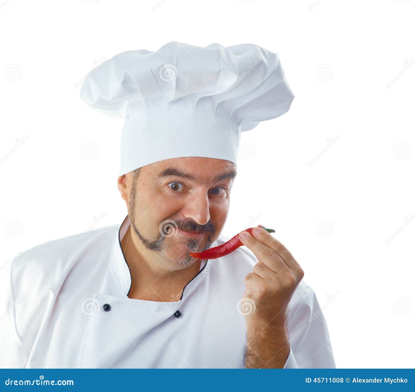 Playful Chef with chili stock photo. Image of food, male - 45711008