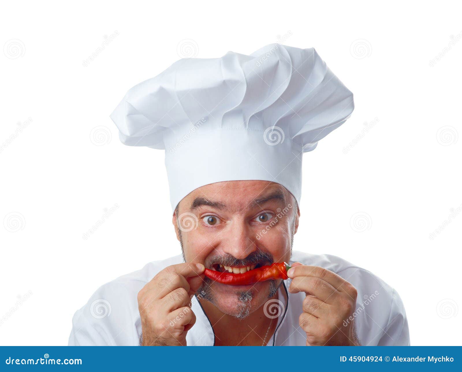 Playful Chef with chili stock photo. Image of humor, male - 45904924