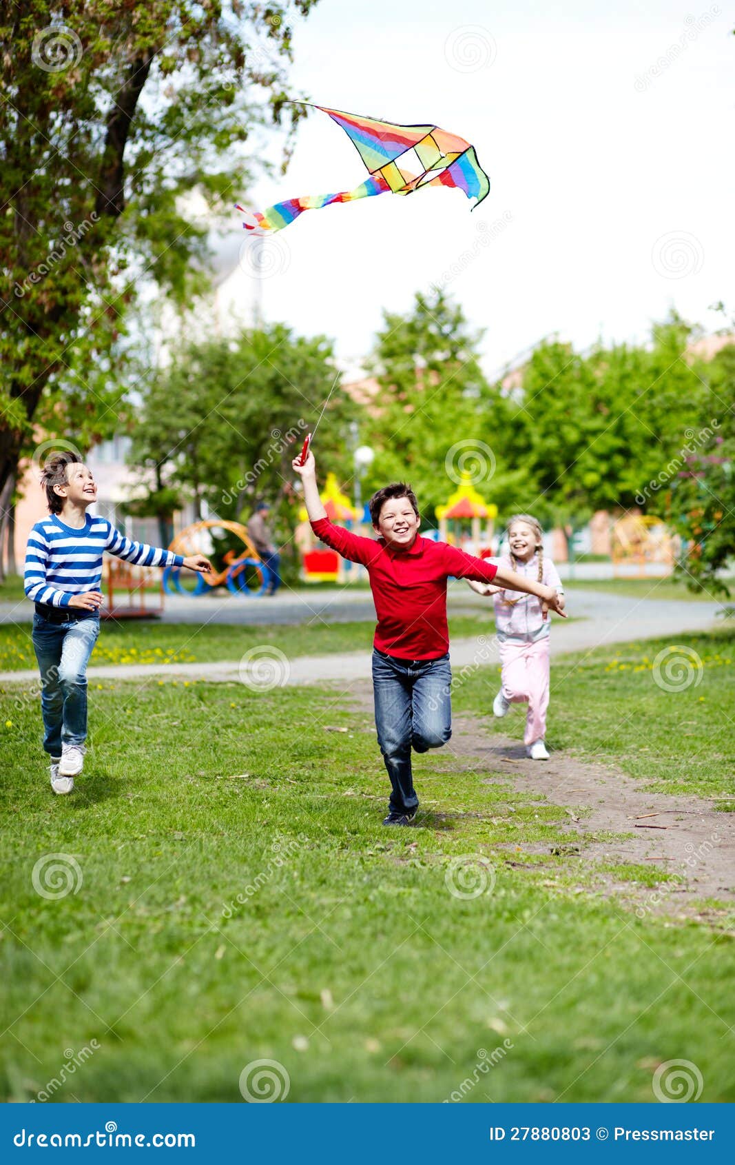 Playful children stock image. Image of little, grass - 27880803