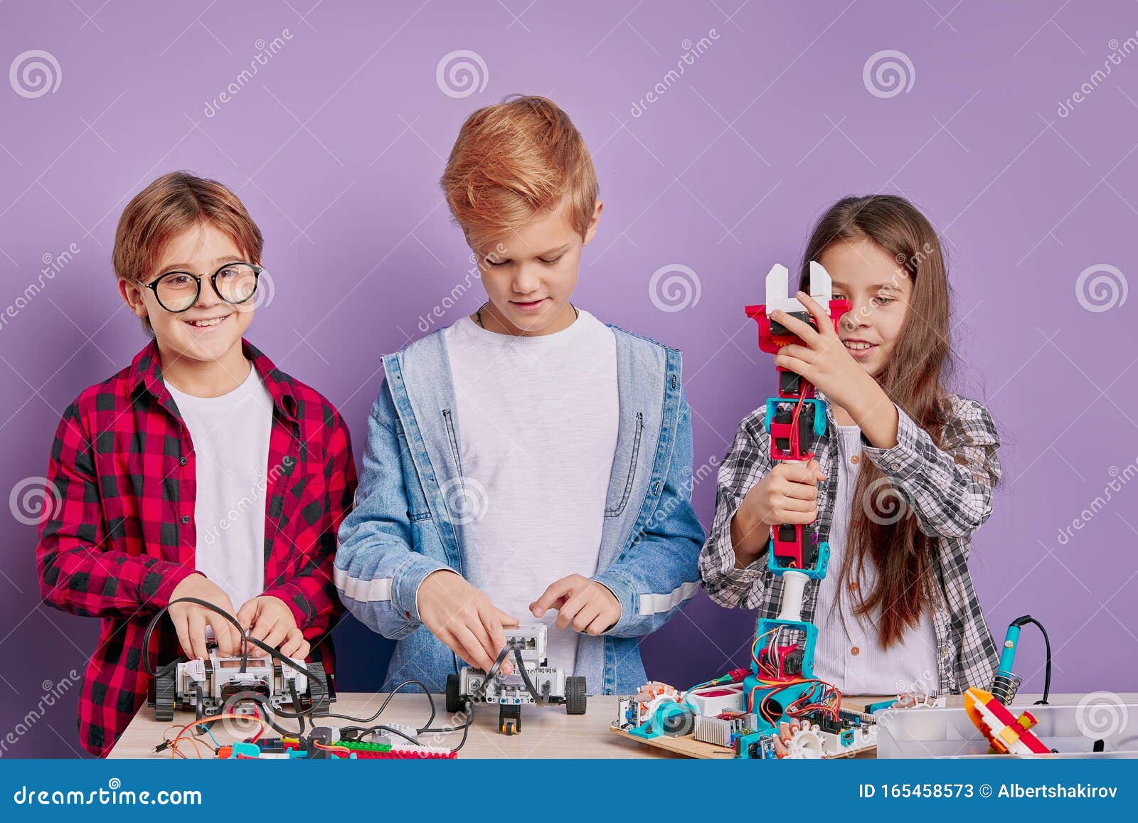 Playful Children Spend Time in Engineering Club Stock Image - Image of ...